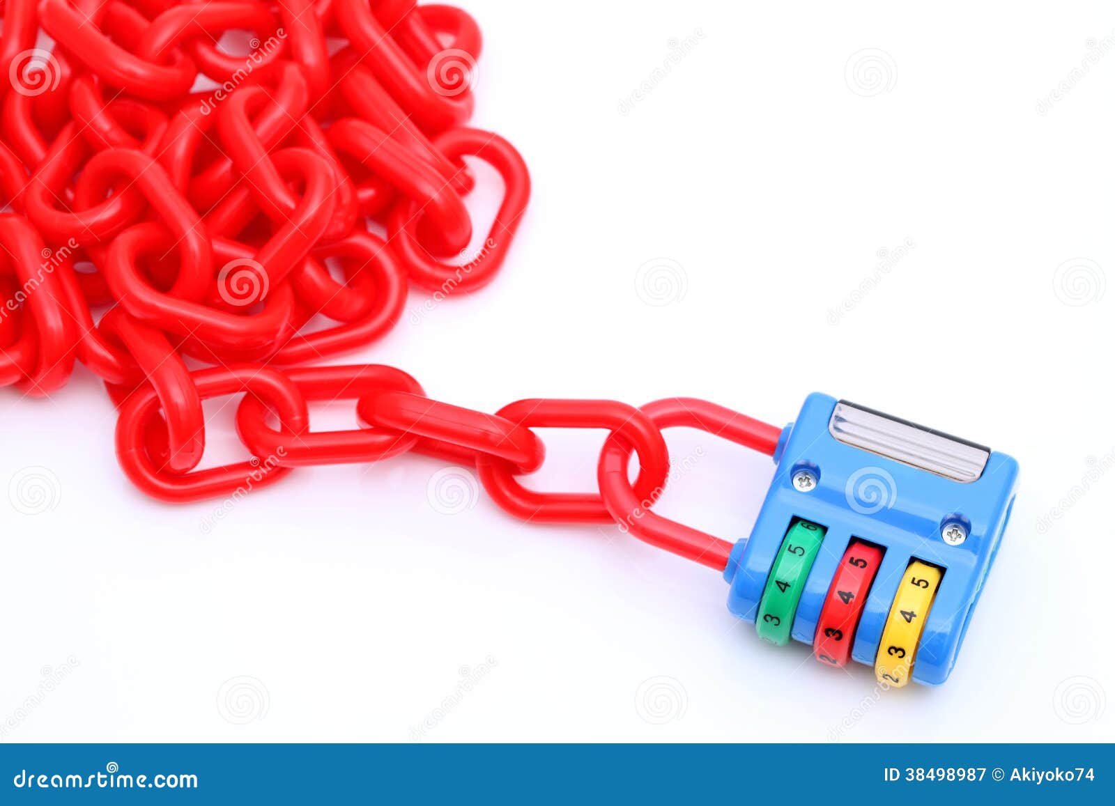 Plastic padlock and chain stock image. Image of concept - 38498987