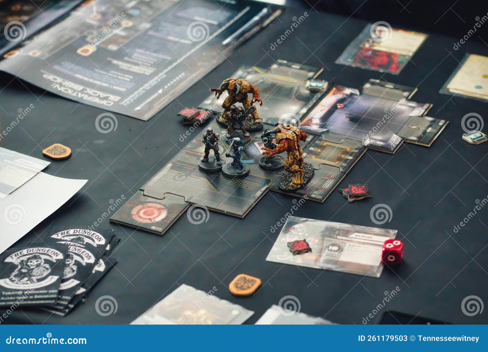 Plastic Painted Miniature Figures on Game Tiles from the Doom RPG Board ...