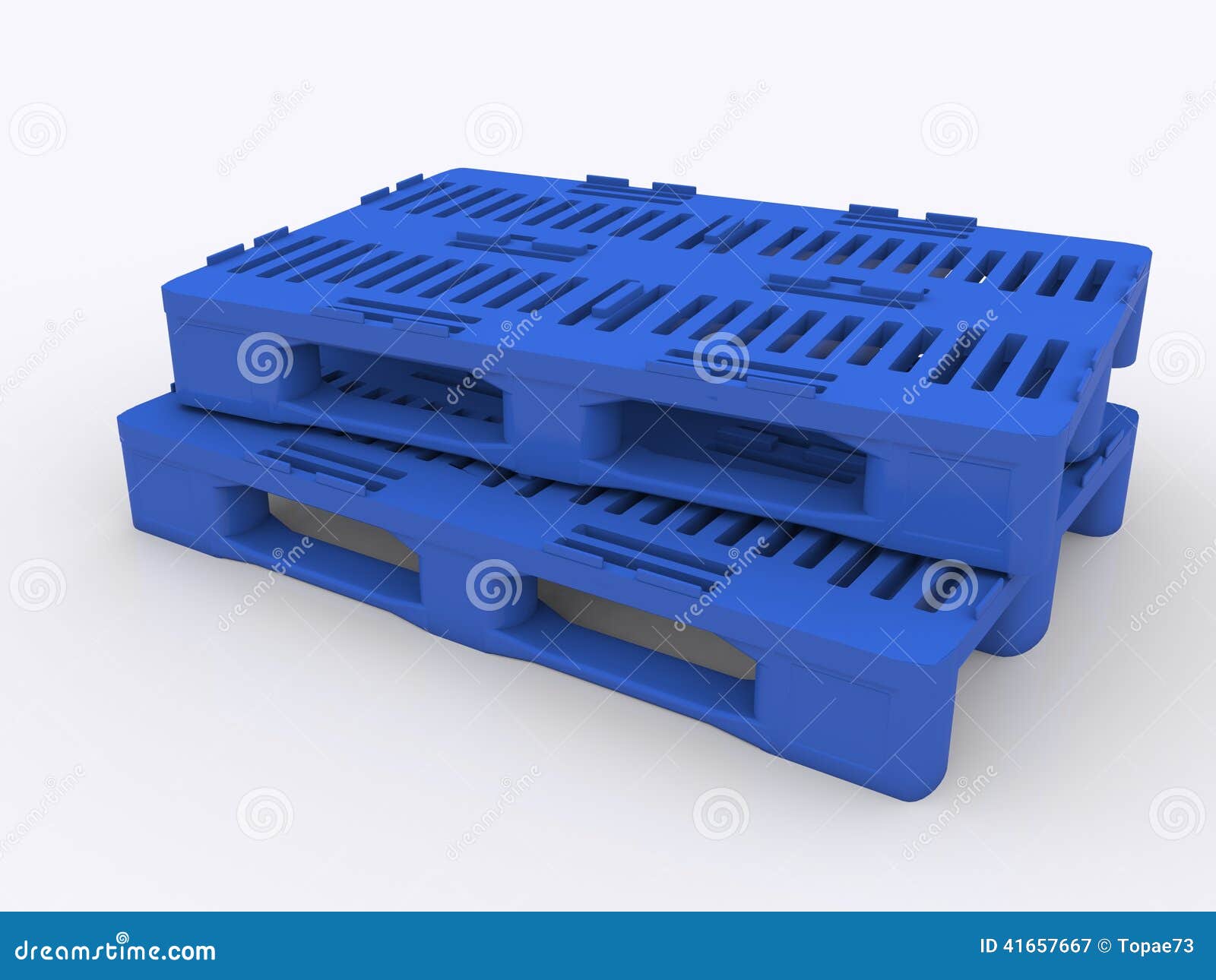 Plastic Pallet Isolated On White 3D Illustration Royalty-Free Stock ...