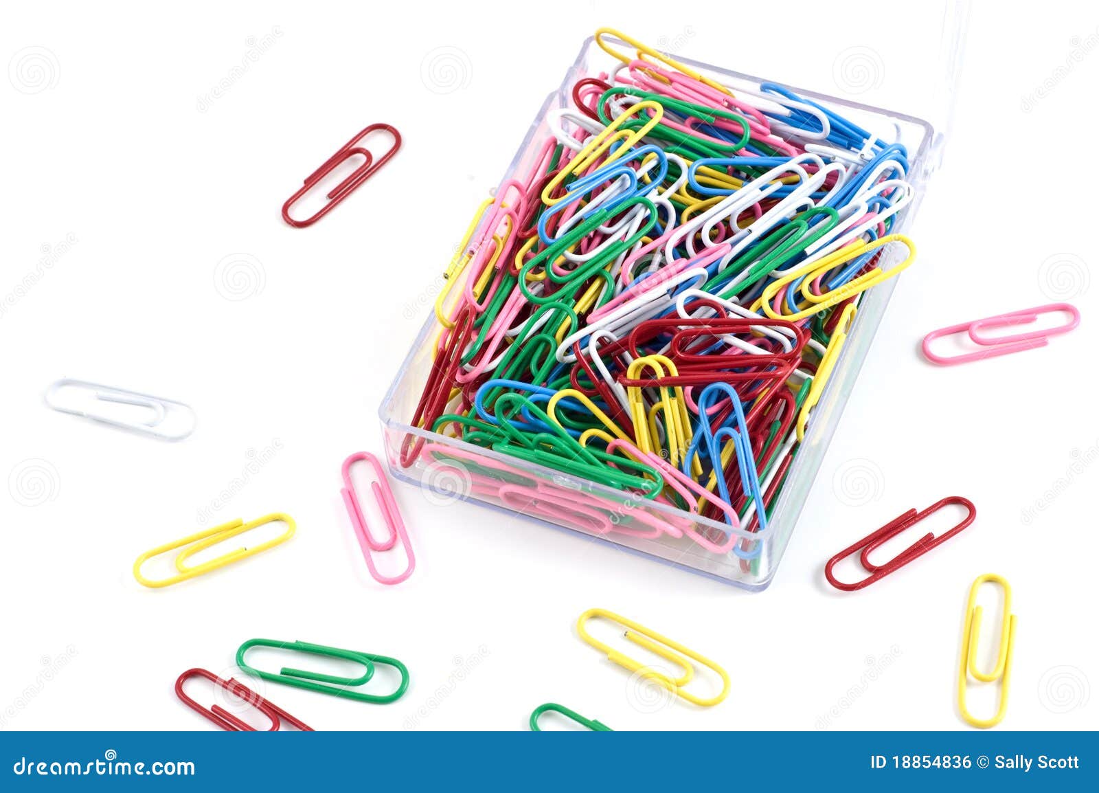 Plastic paper clips stock photo. Image of equipment, clips - 18854836
