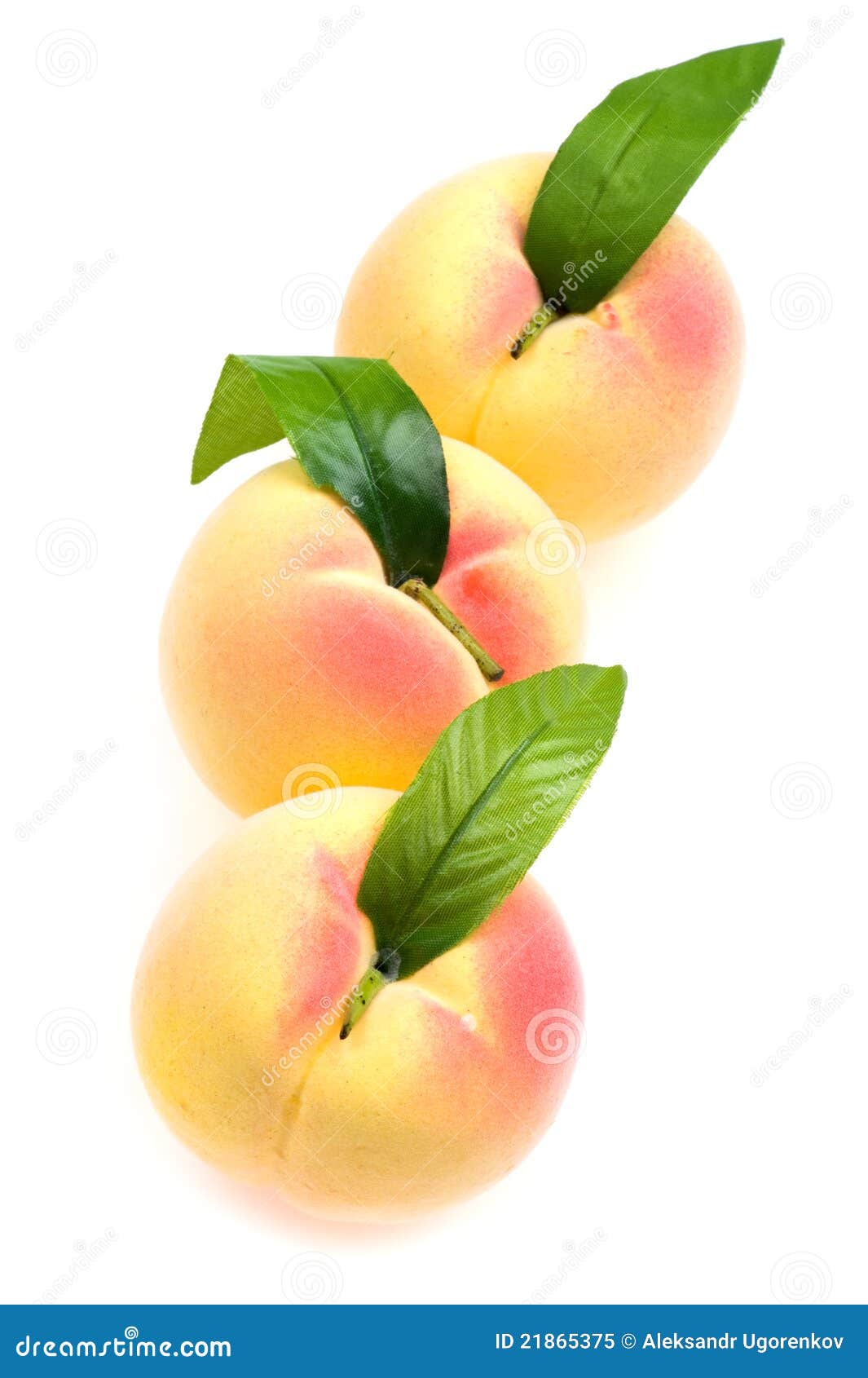 Plastic peach on white stock image. Image of healthy - 21865375