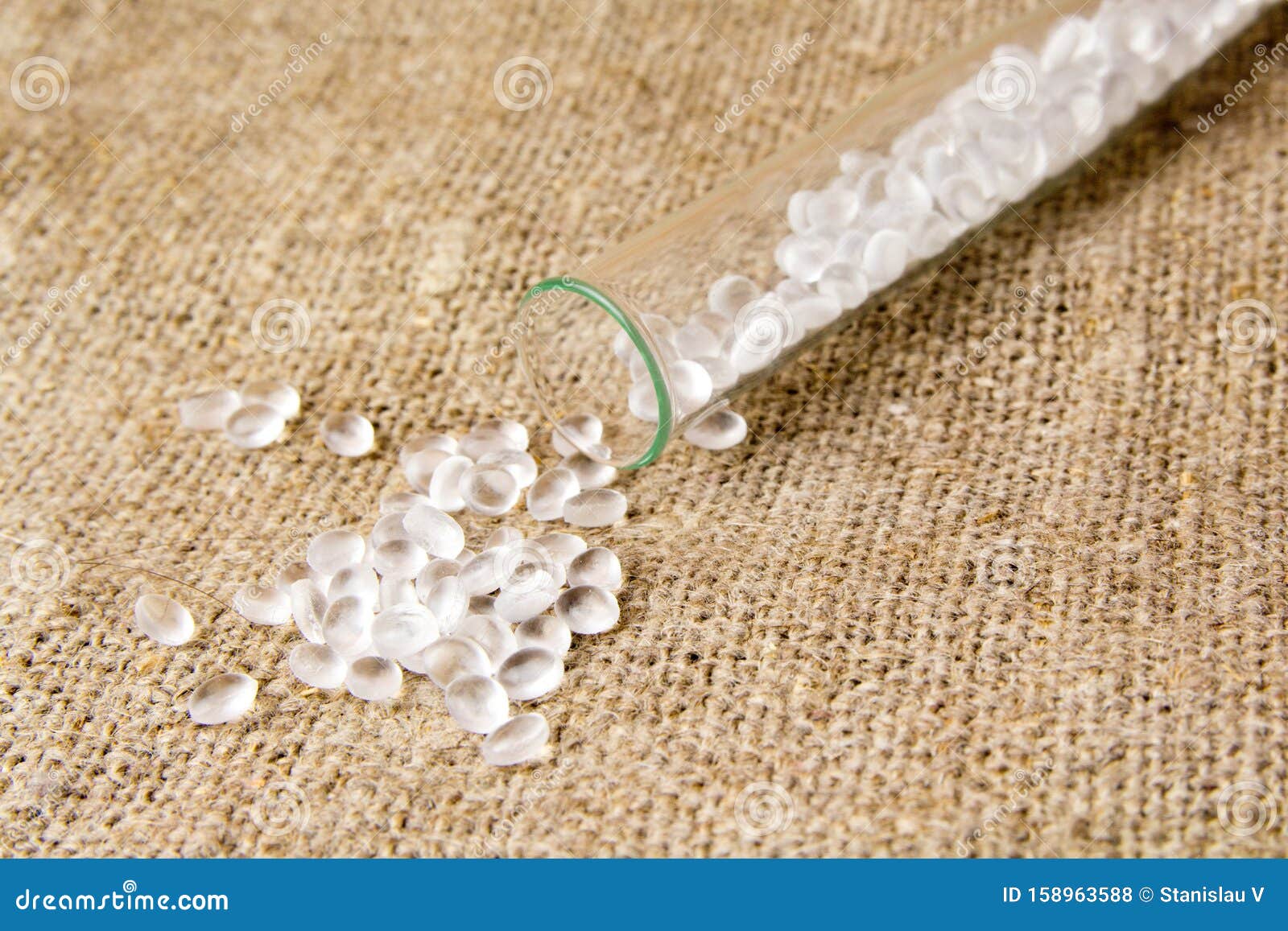 Plastic Pellets. Transparent Polyethylene Granules Stock Photo - Image ...
