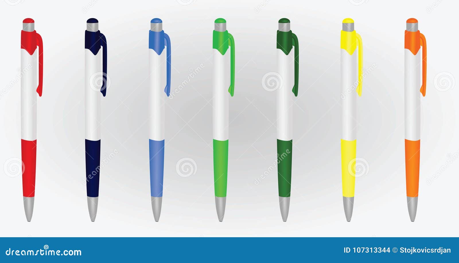 Plastic pens set stock vector. Illustration of mock - 107313344