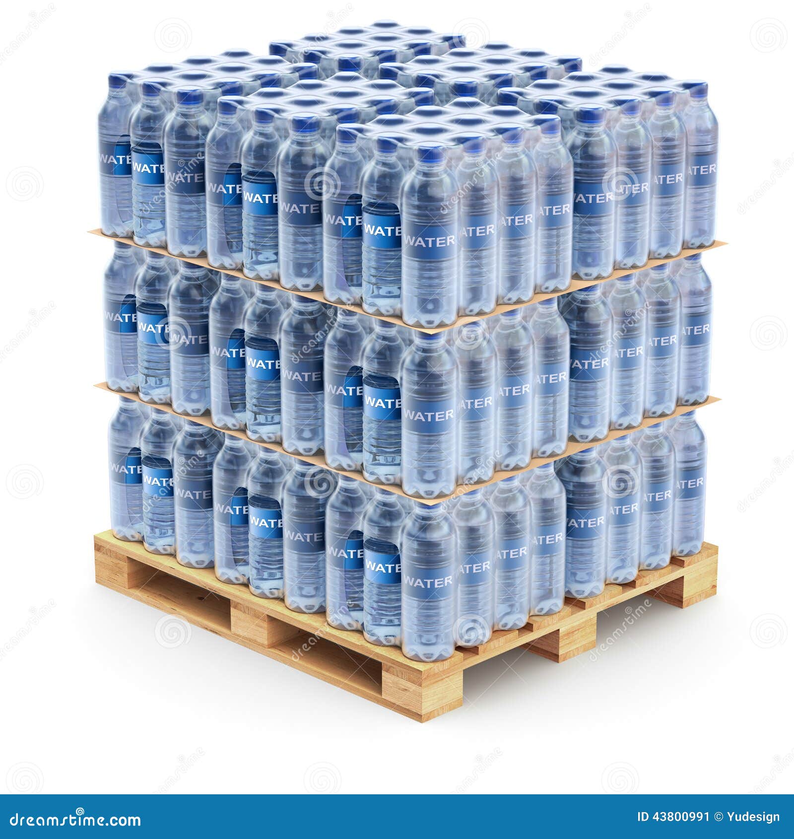 Plastic PET Bottles On The Pallet Stock Illustration - Image: 43800991