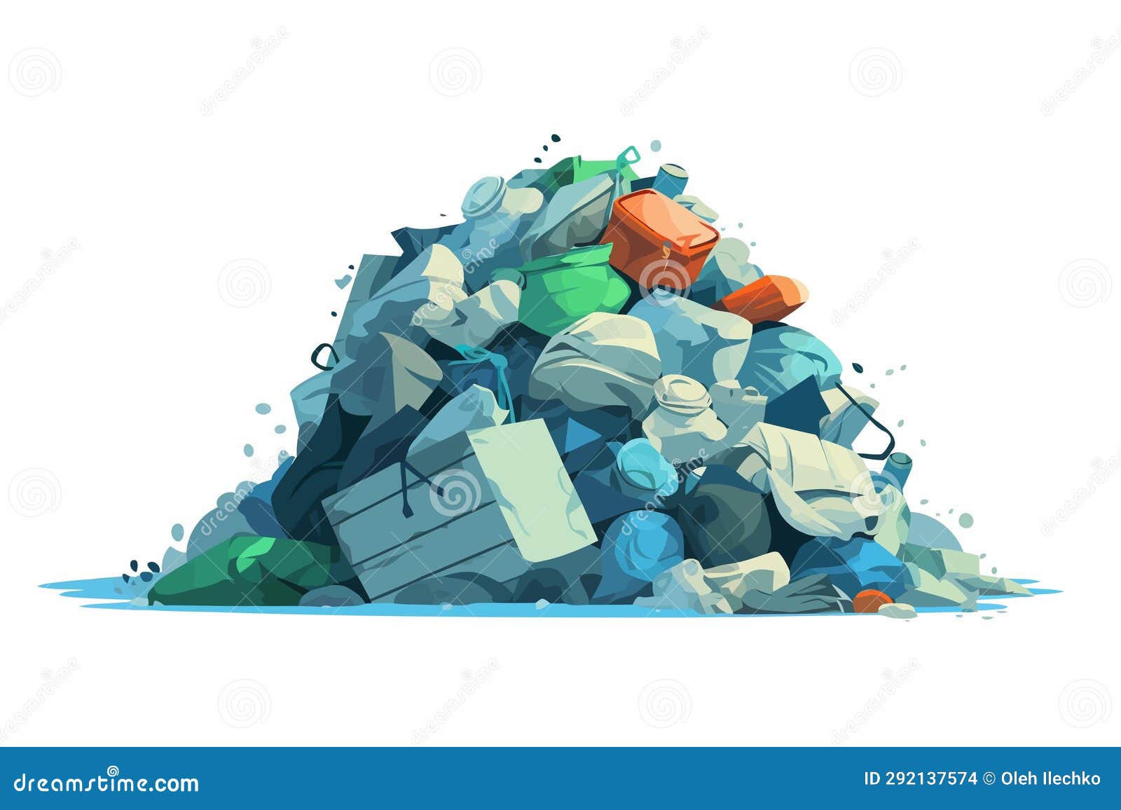 Plastic Pile of Trash Vector Flat Minimalistic Isolated Vector Style ...