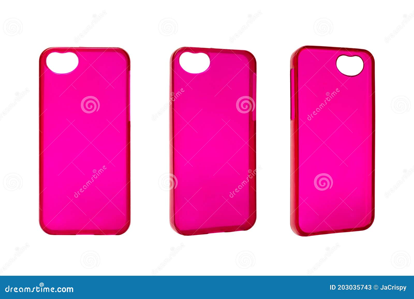 Plastic Pink Cover for Mobile Phone Isolated on White Background ...