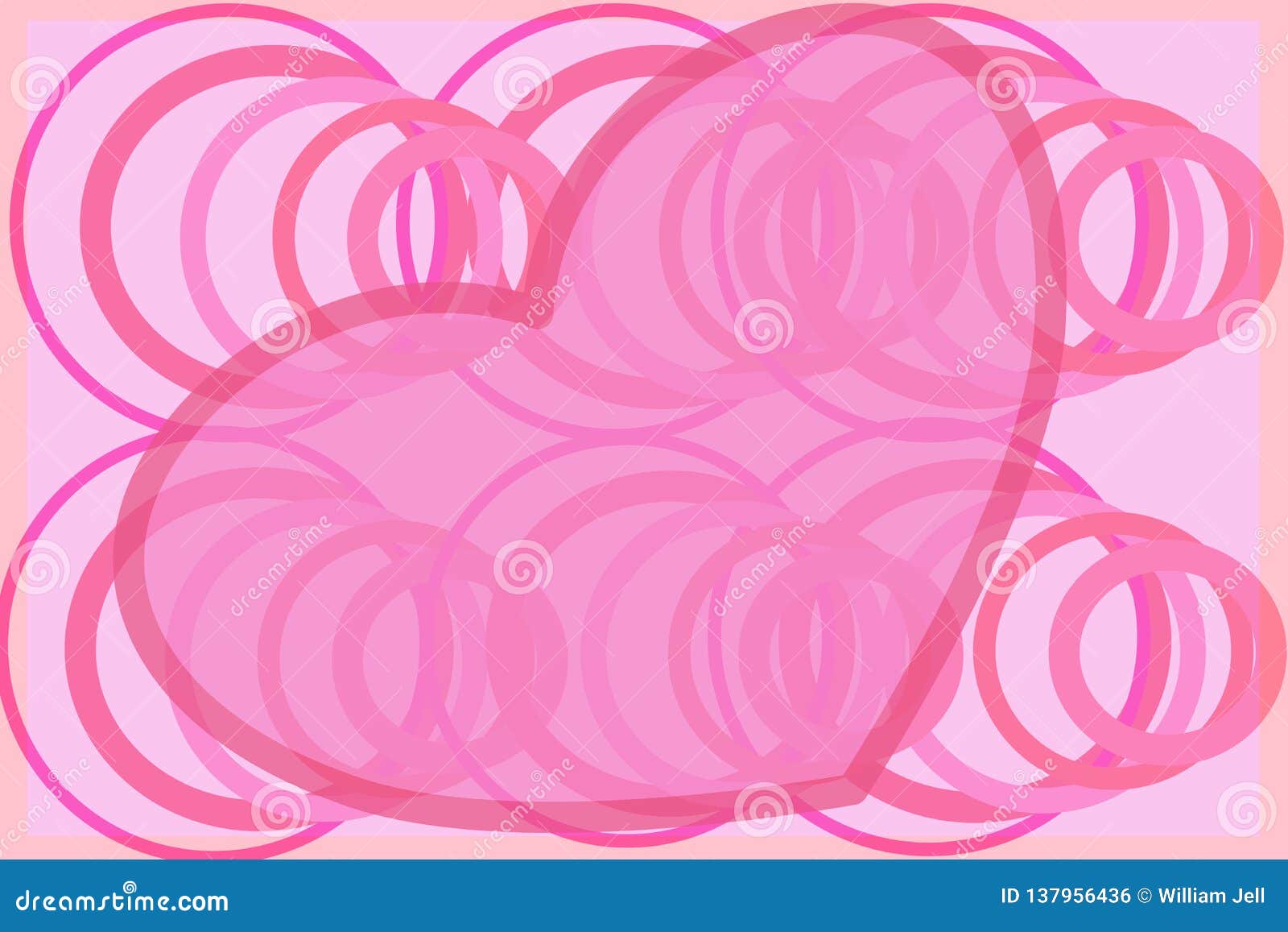 Plastic Pink Heart with Swirl Circles Retro Illustration Stock ...