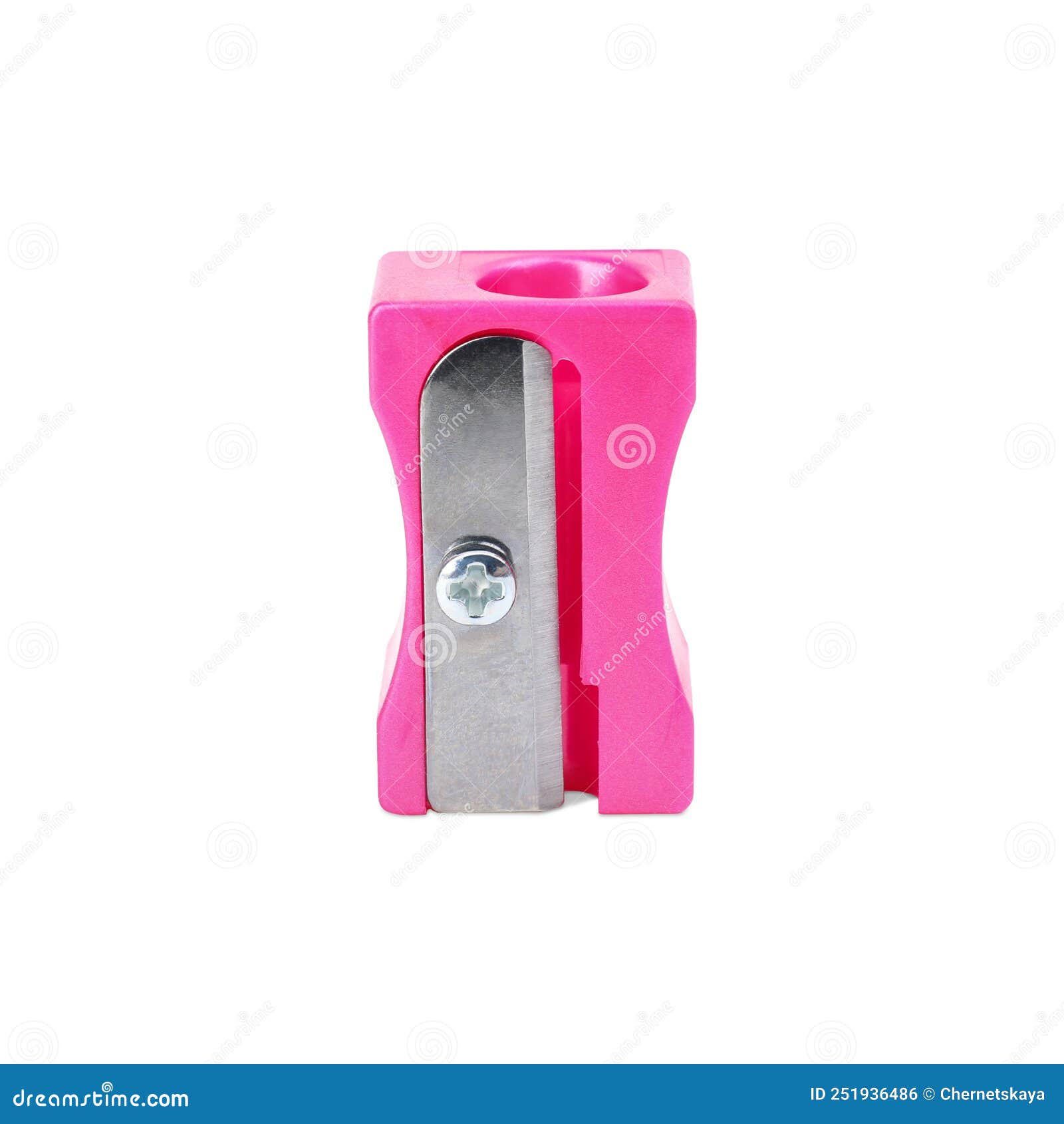 Plastic Pink Pencil Sharpener Isolated on White Stock Photo - Image of ...