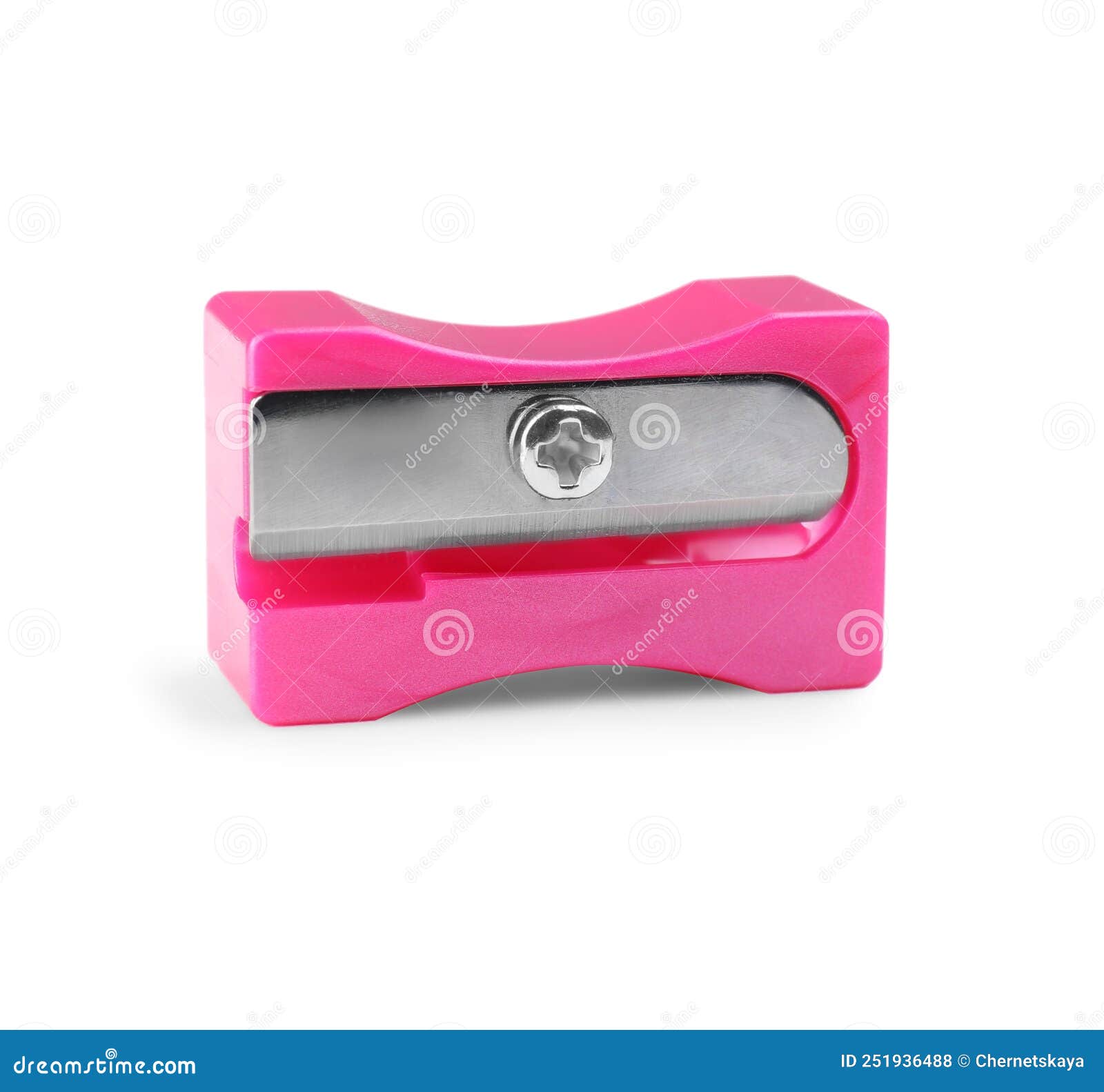 Plastic Pink Pencil Sharpener Isolated on White Stock Photo - Image of ...