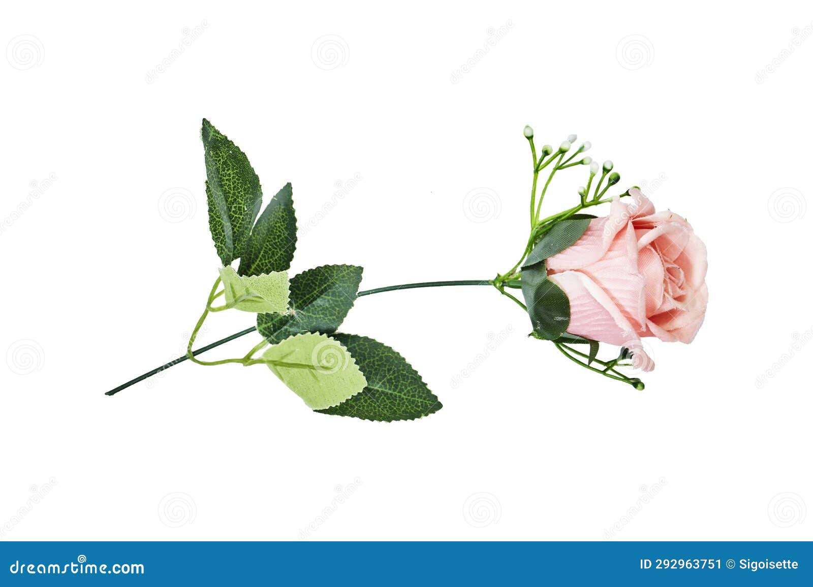 Plastic Pink Rose Flower Isolated on White Background Stock Image ...