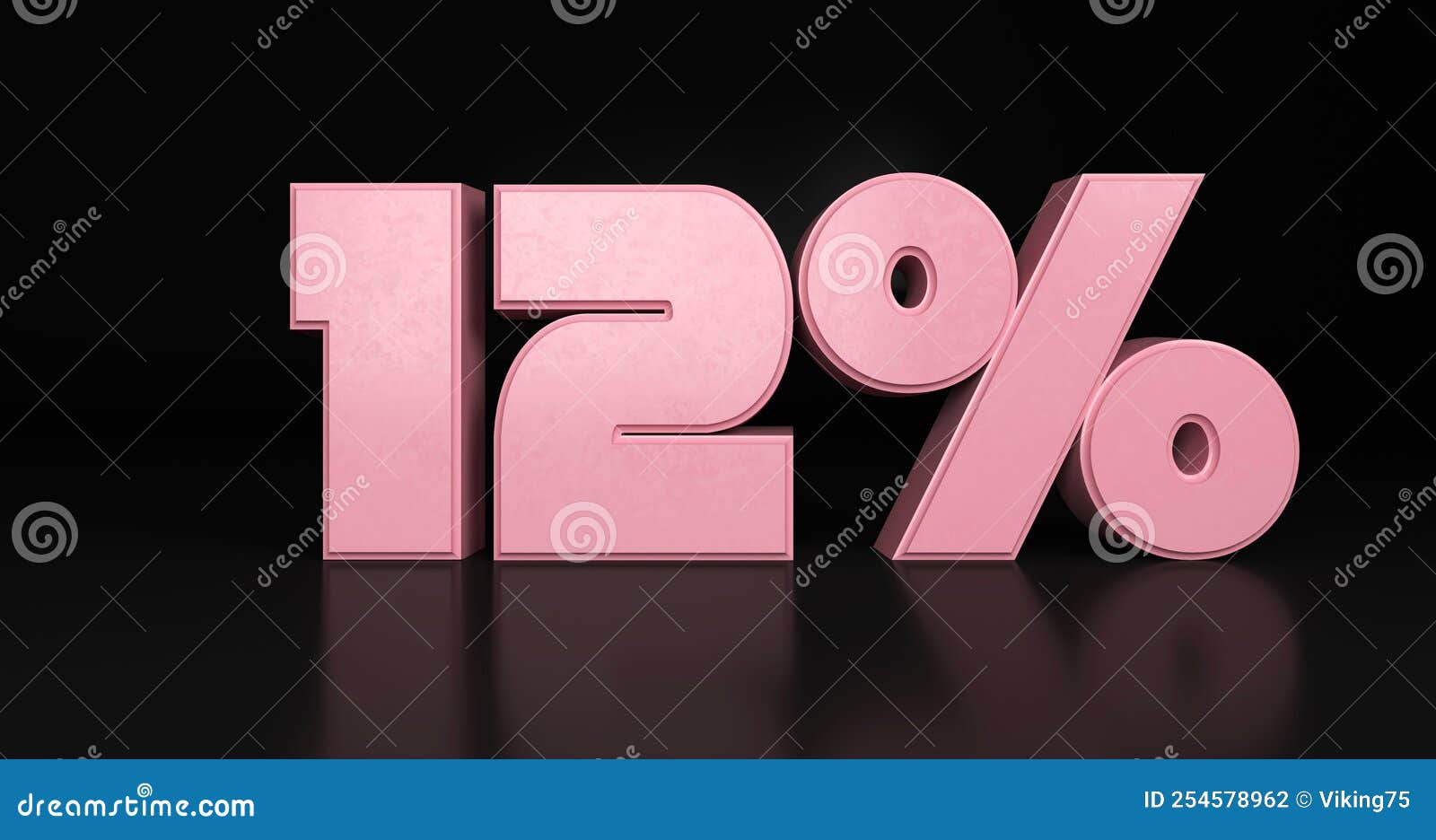 12 Plastic Pink Sign. 3d Render Illustration Stock Illustration ...