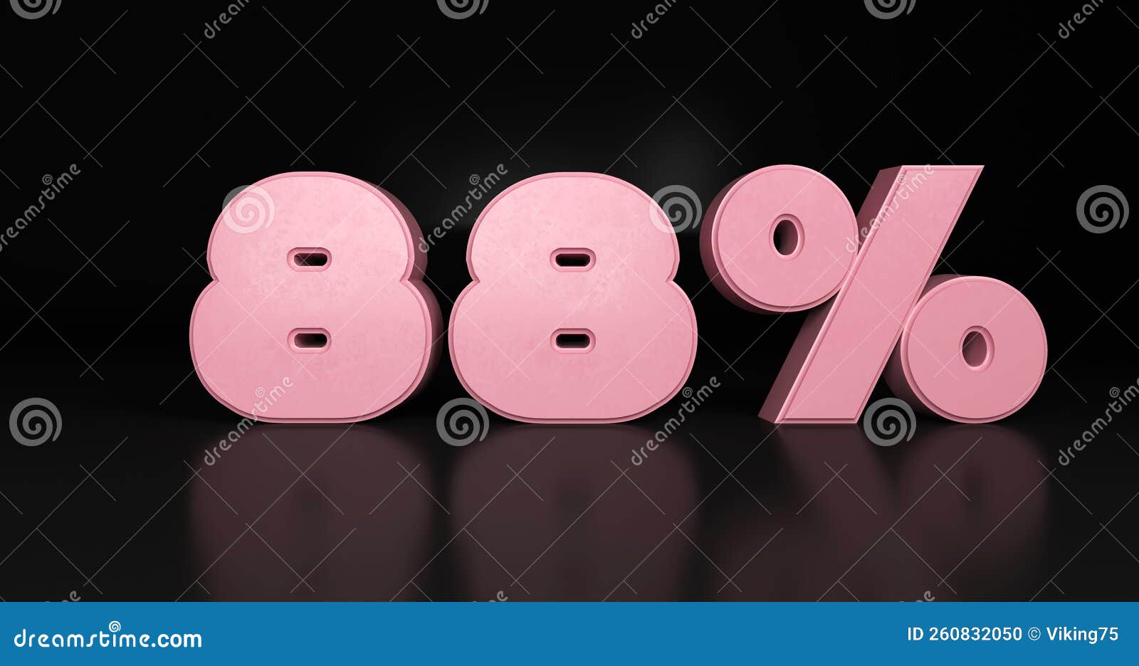 88% Plastic Pink Sign. 3d Render Illustration. Royalty-Free Cartoon ...