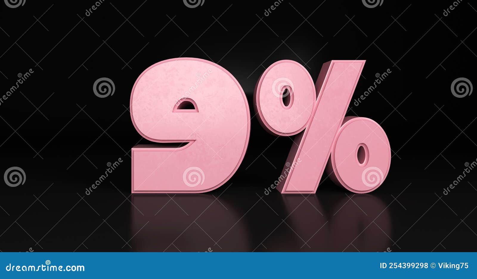 9 Plastic Pink Sign. 3d Render Illustration Stock Illustration ...