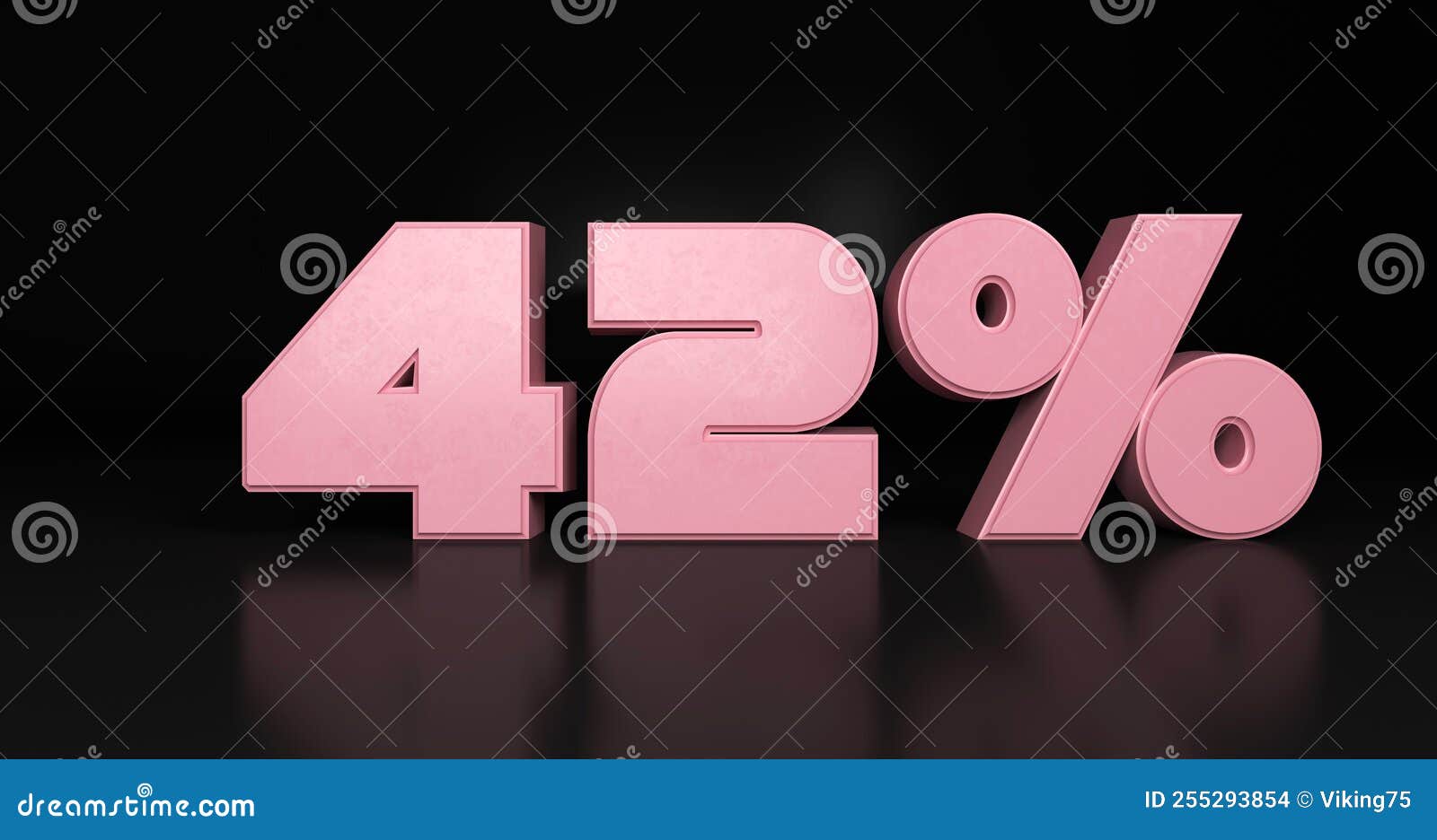 42 Plastic Pink Sign. 3d Render Illustration Stock Illustration ...