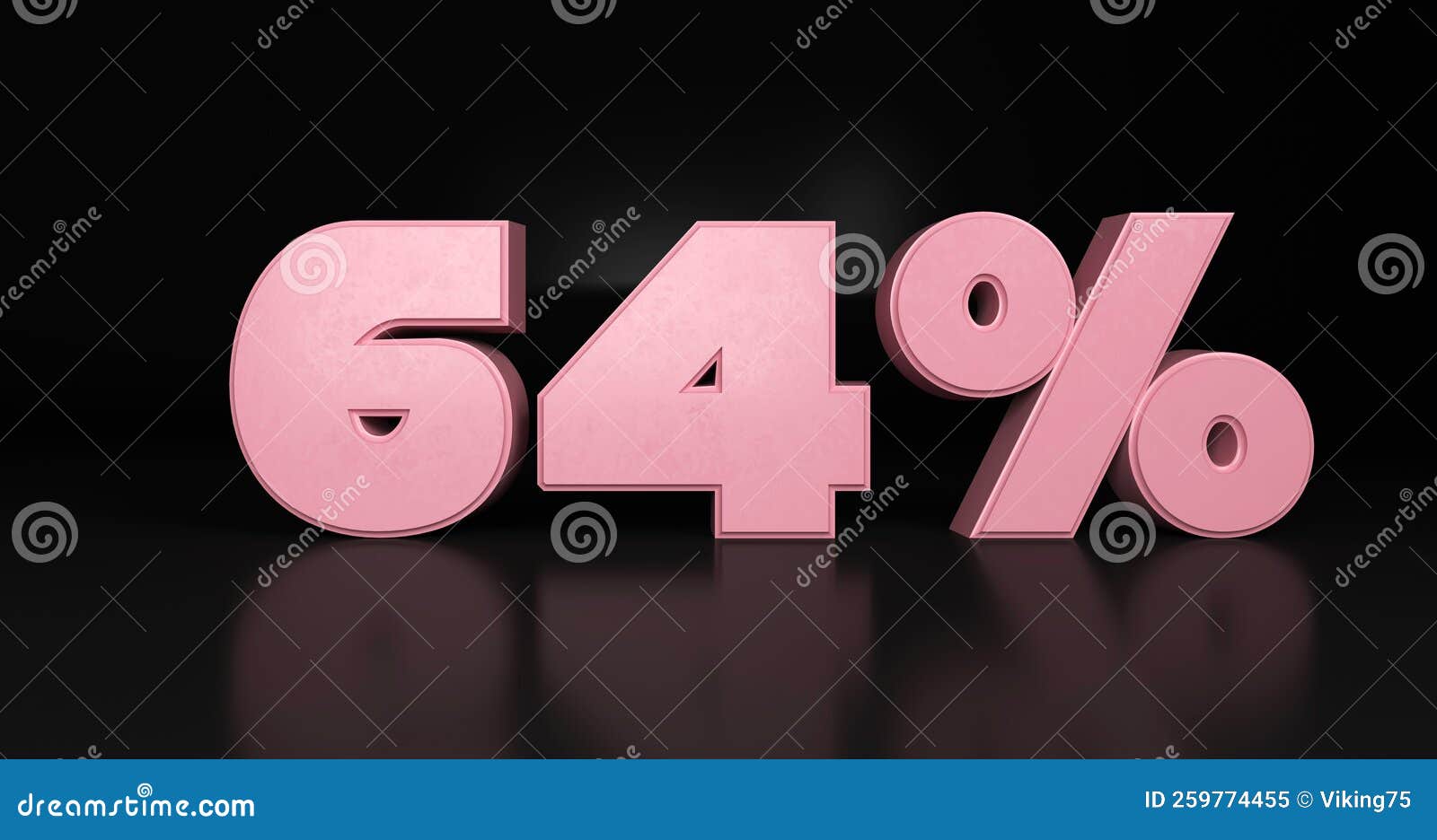 64 Plastic Pink Sign. 3d Render Illustration Stock Illustration ...