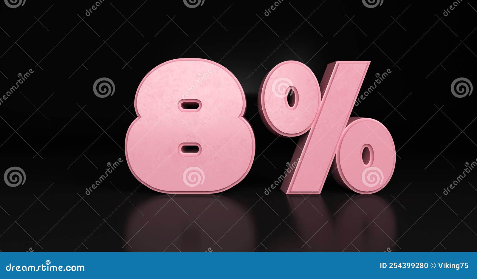 8 Plastic Pink Sign. 3d Render Illustration Stock Illustration ...