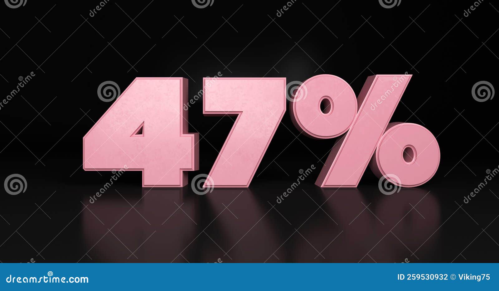 47 Plastic Pink Sign. 3d Render Illustration Stock Illustration ...