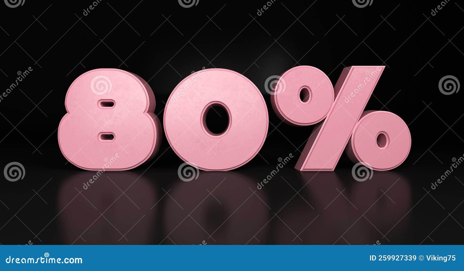 80 Plastic Pink Sign. 3d Render Illustration Stock Illustration ...