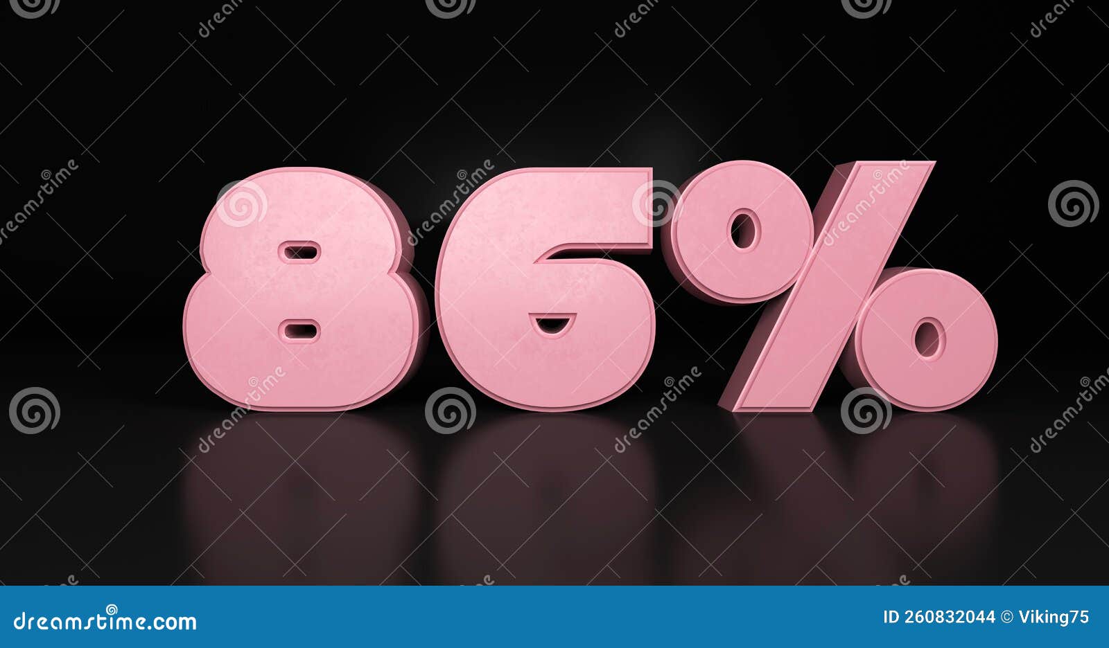 86 Plastic Pink Sign. 3d Render Illustration Stock Illustration ...