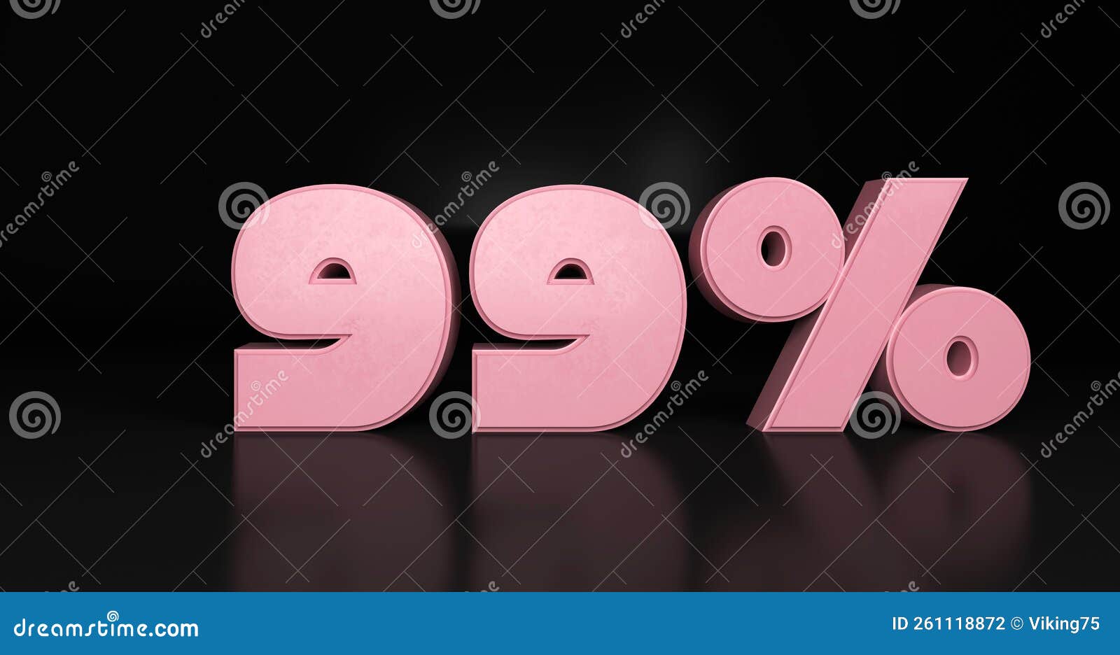 99 Plastic Pink Sign. 3d Render Illustration Stock Illustration ...