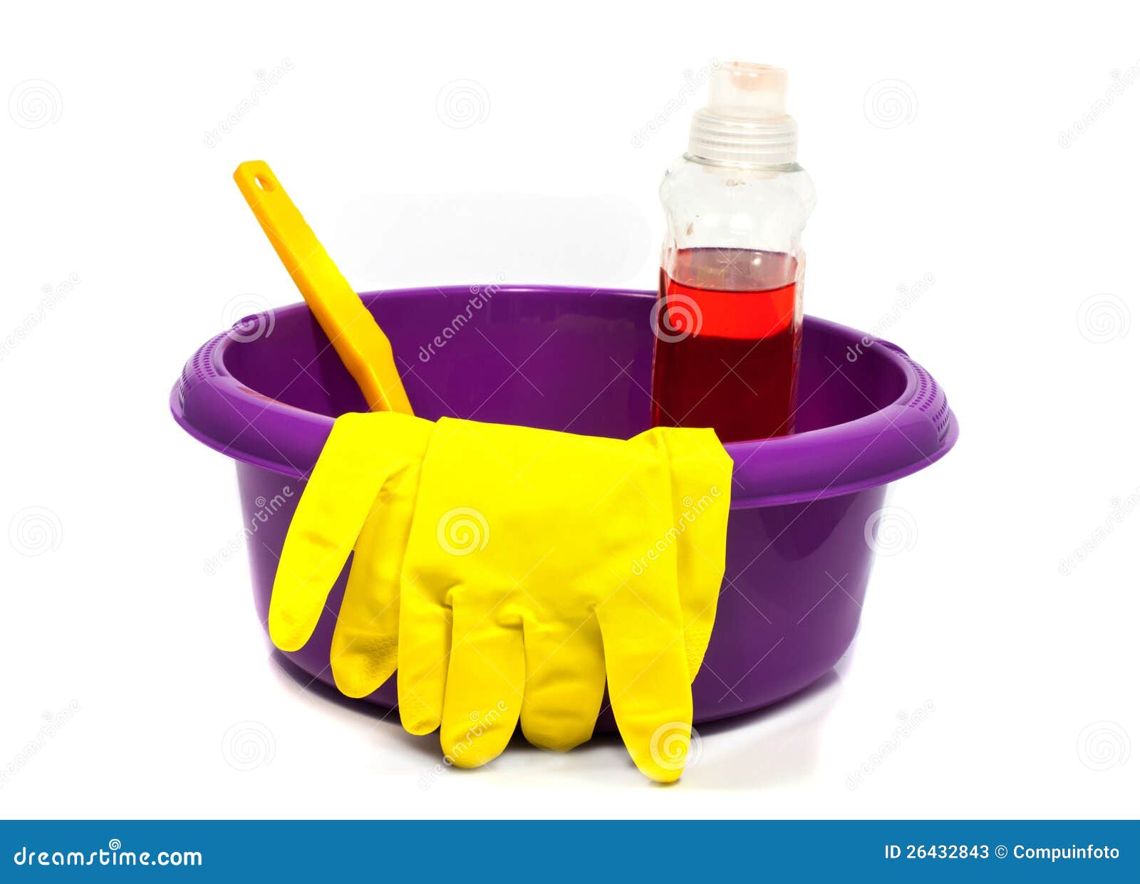 Plastic Pink Sink with Cleaning Tools Stock Image - Image of pink ...