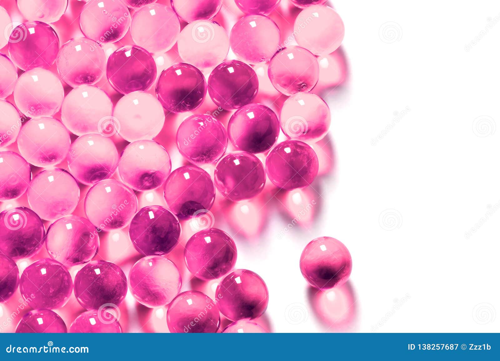 Plastic Pink Spherical Ball Capsules with Selective Focus on White ...