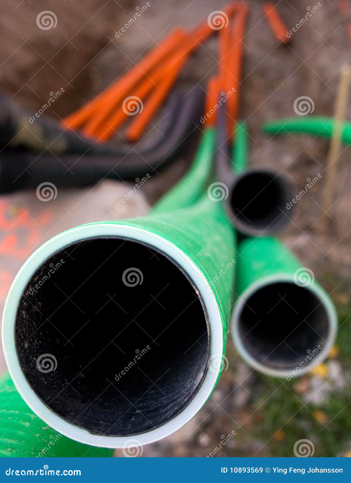 Plastic Pipe, For Water Supply, Laying Tubes Construction Stock Image ...