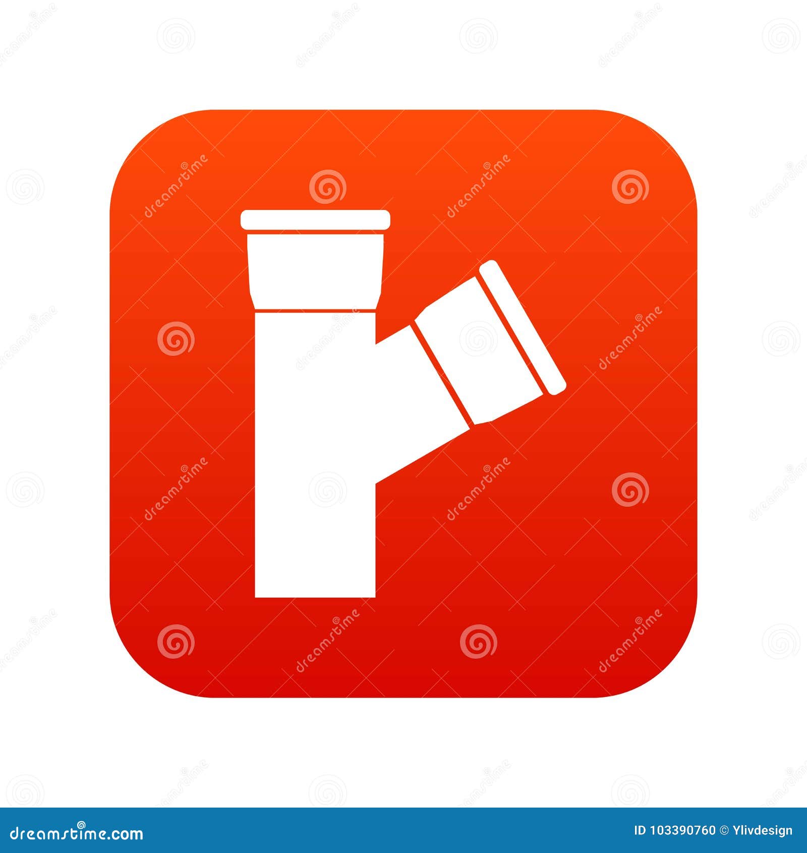 Plastic Pipe Connection Icon Digital Red Stock Vector - Illustration of ...