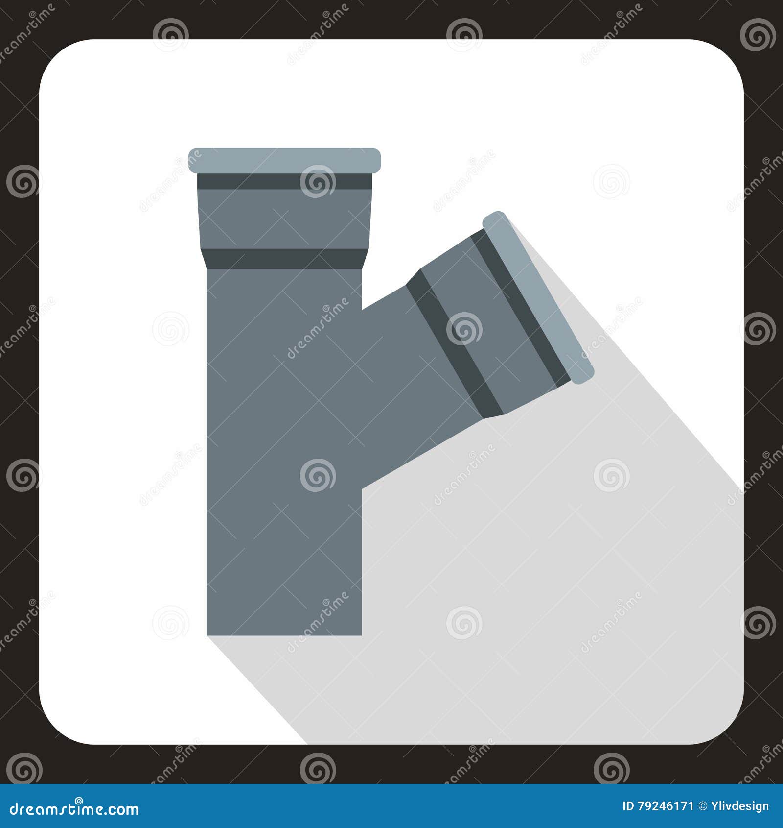 Plastic Pipe Connection Icon, Flat Style Stock Vector - Illustration of ...