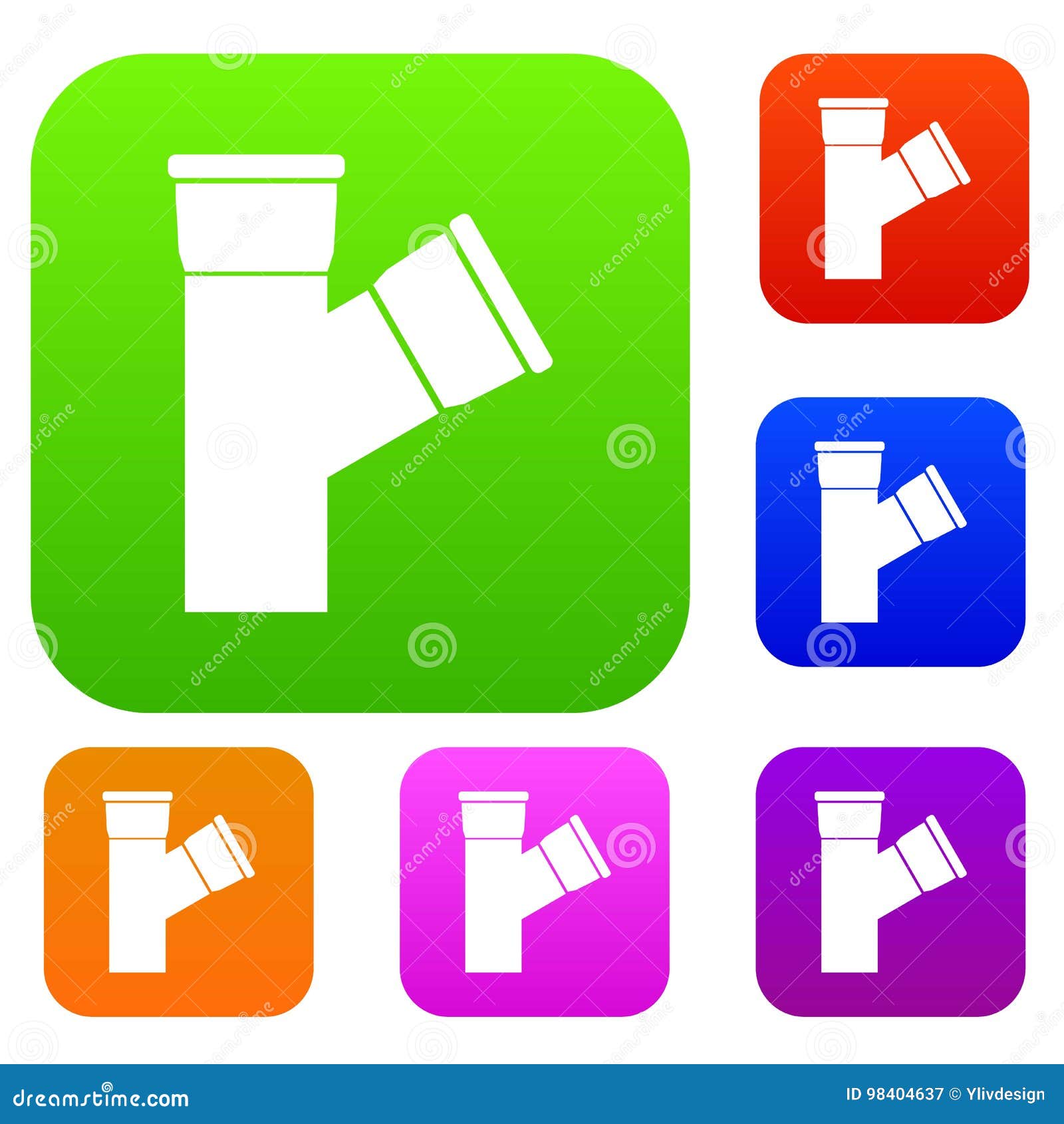 Plastic Pipe Connection Set Collection Stock Vector - Illustration of ...