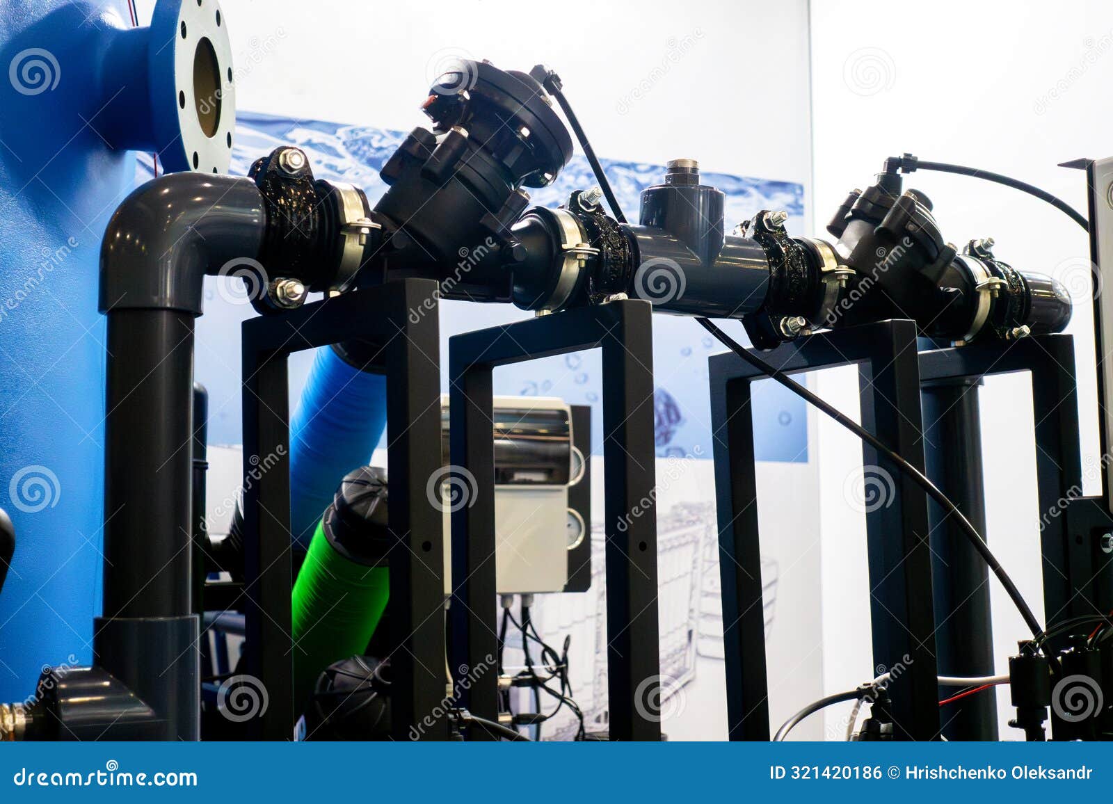 Plastic Pipe Connection System for Filtration Stock Photo - Image of ...