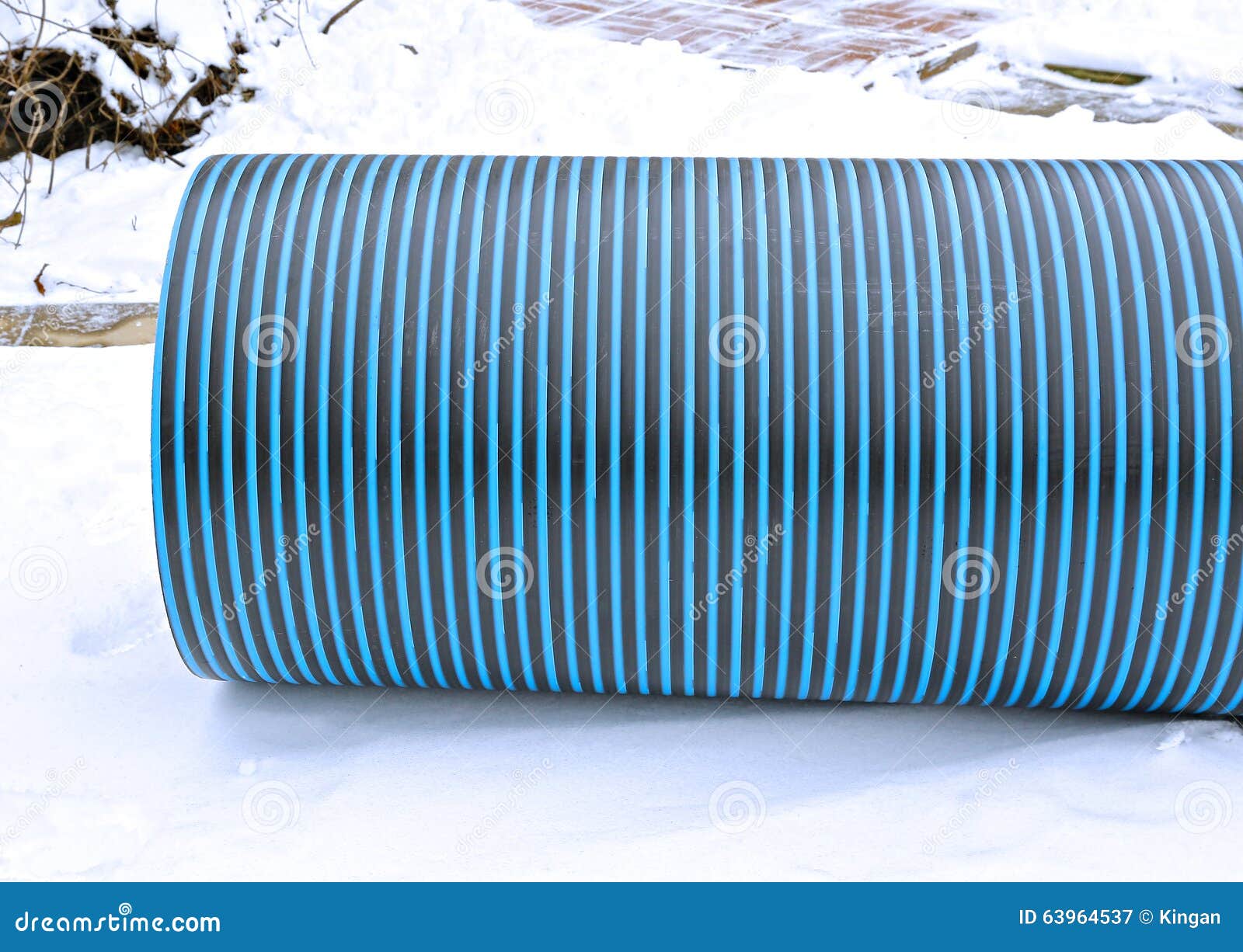 Plastic Pipe Repair Manhole Ring Stock Image - Image of snow ...