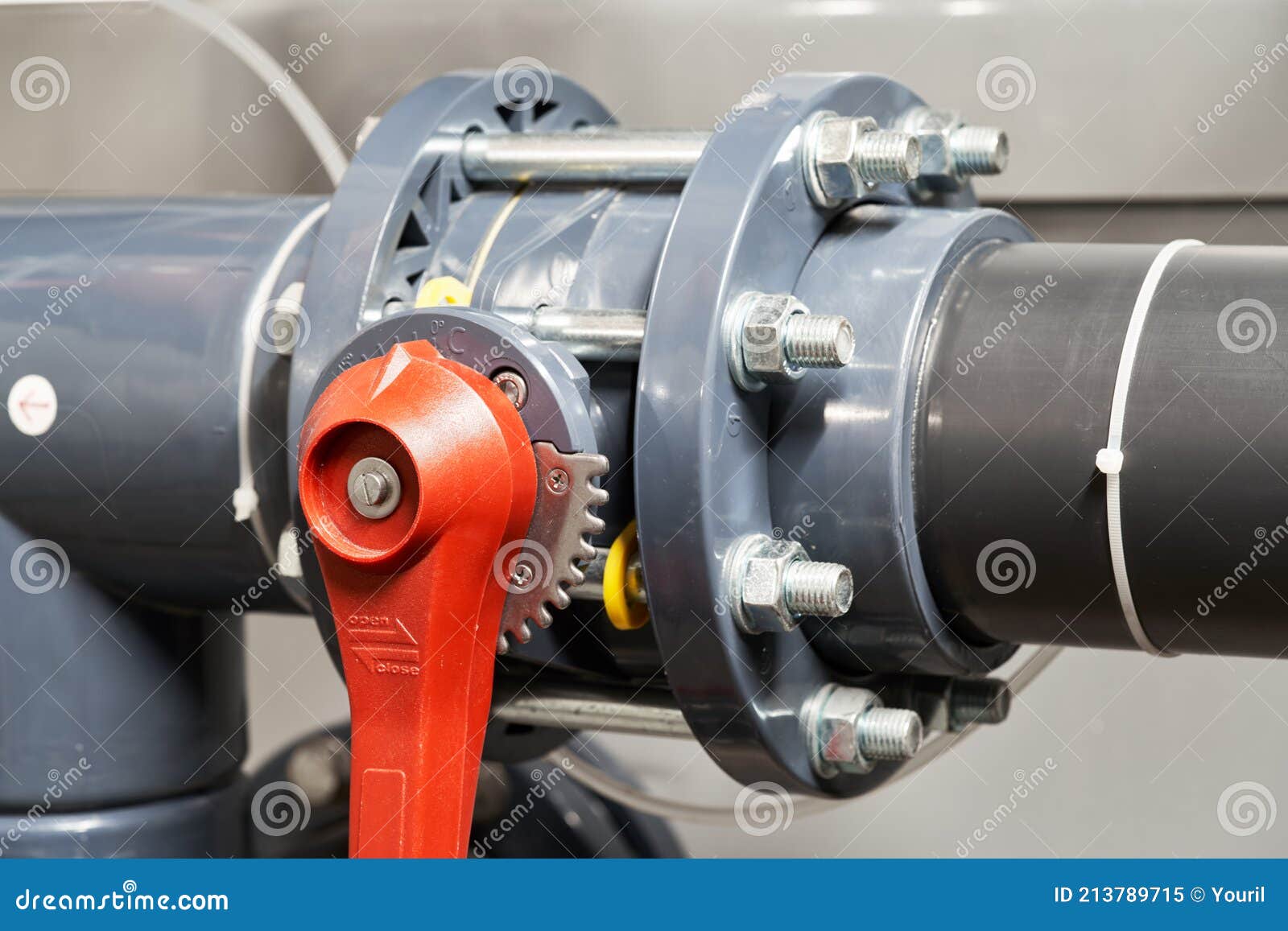 Plastic Pipe System Valve Flanges Swimming Pool Stock Image - Image of ...