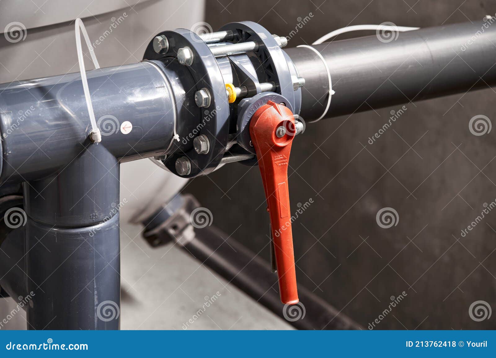 Plastic Pipe System Valve Flanges Swimming Pool Filtration Plant Stock ...