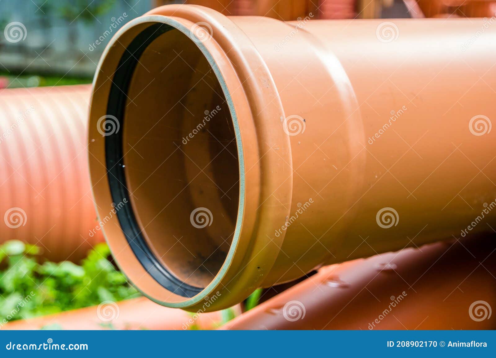 Plastic Pipes in Civil Engineering Stock Photo - Image of industrial ...