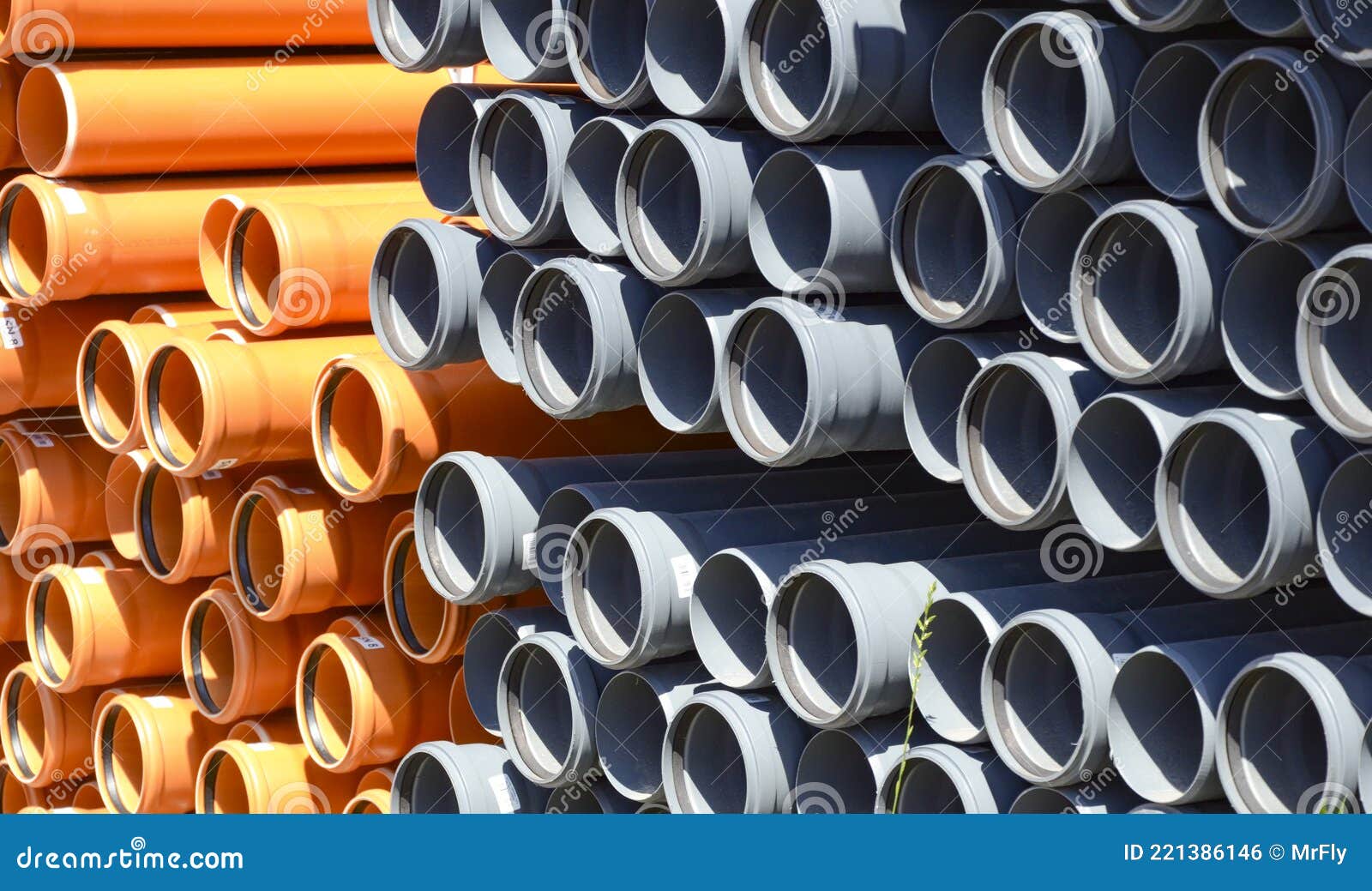 Plastic Pipes, Construction Material Stock Photo - Image of ...