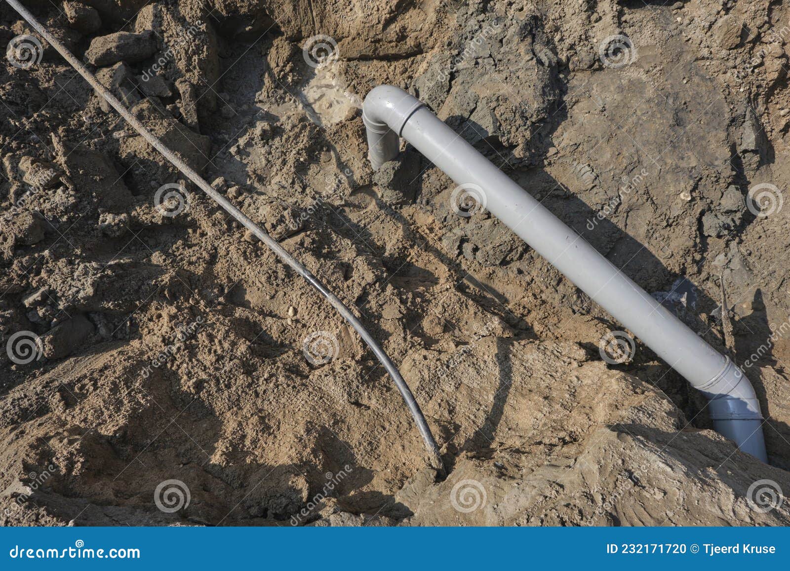 Plastic Pipes in the Ground during the Construction of a Building ...