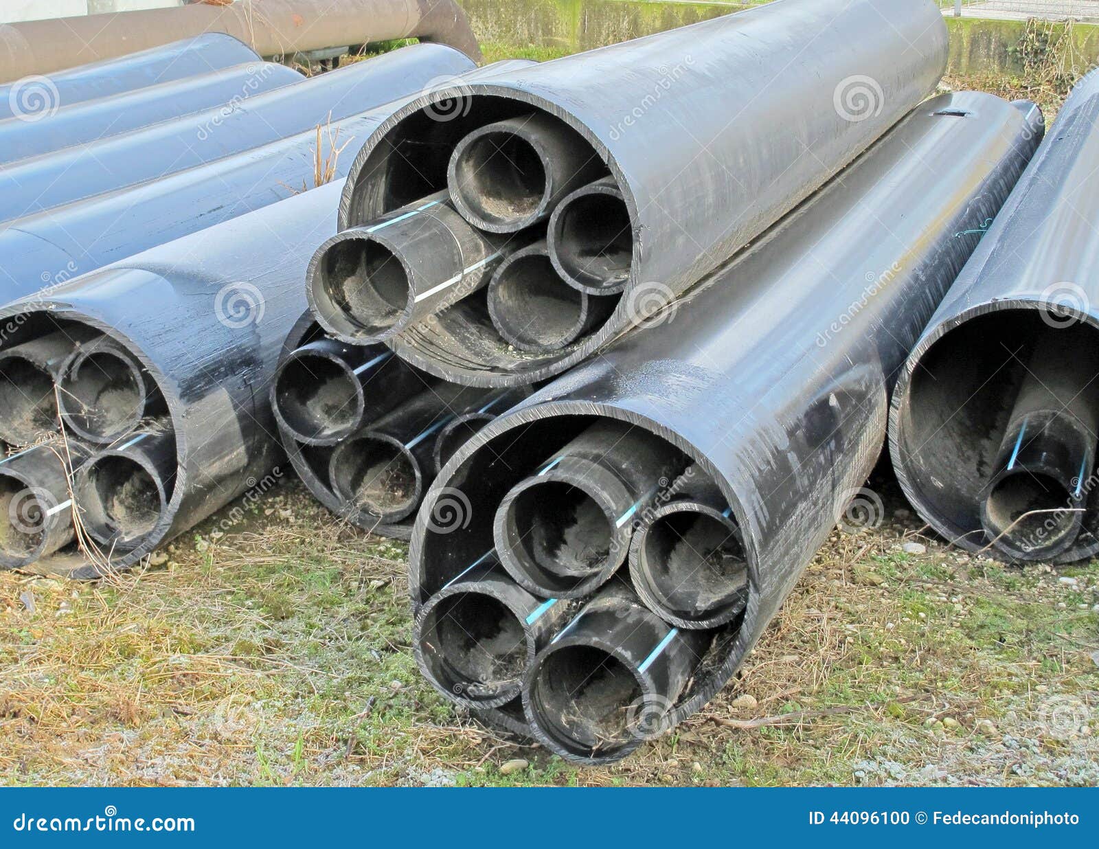 Plastic Pipes for Transporting Water and Gas Stock Photo - Image of ...