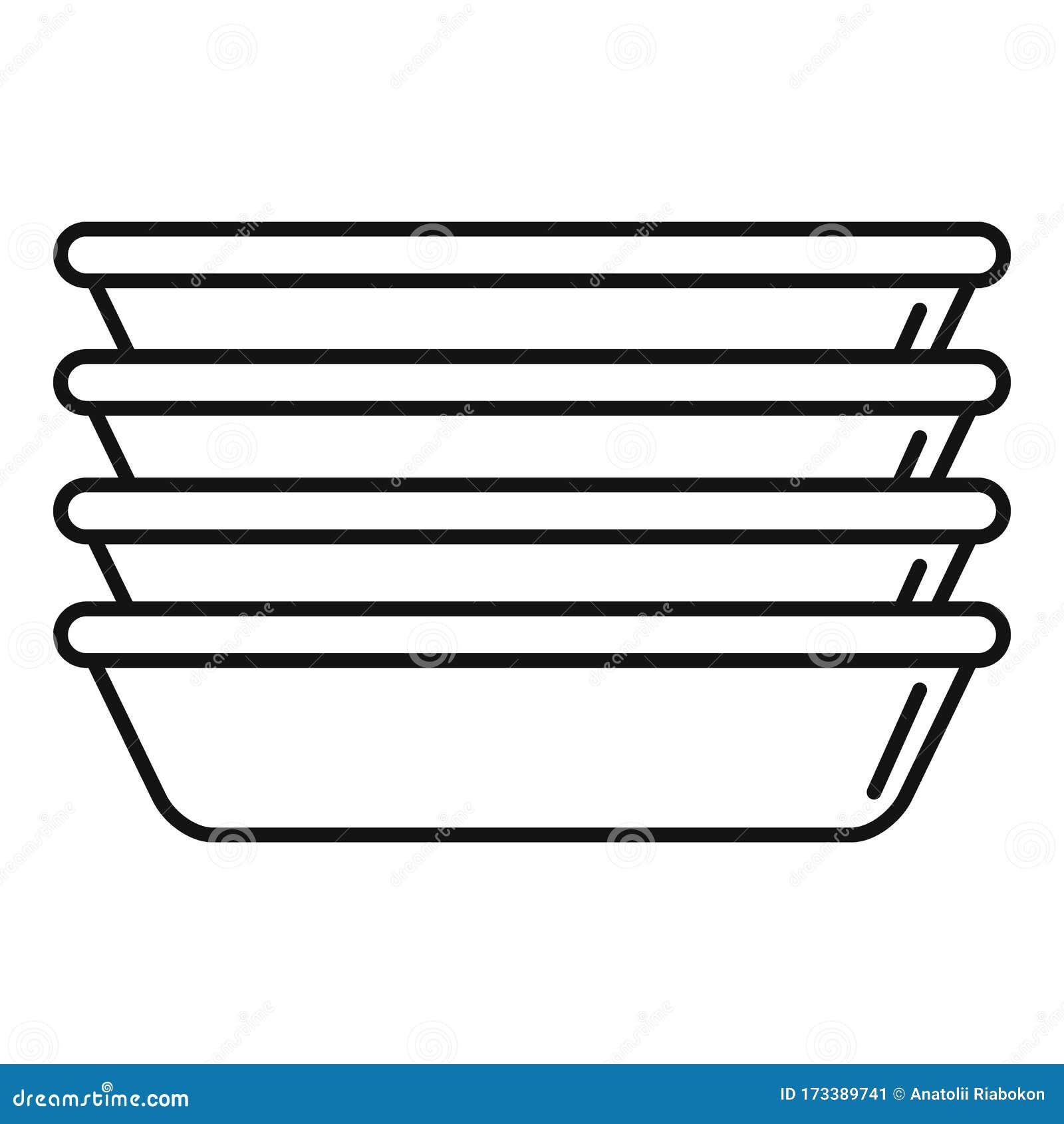 Plastic Plates Icon, Outline Style Stock Vector - Illustration of fast ...