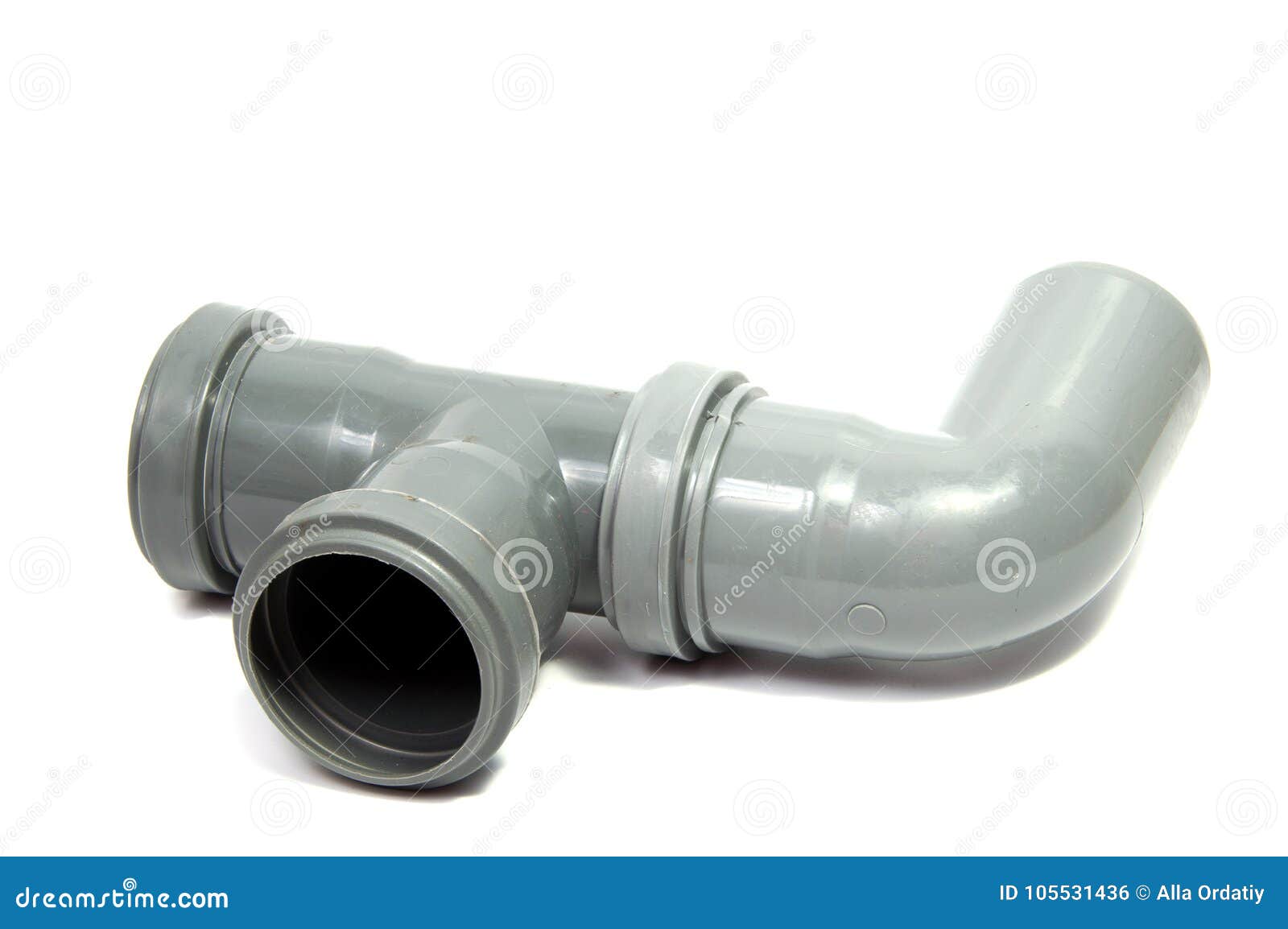 Plastic Plumbing Pipe Isolated on White Background. Stock Photo - Image ...
