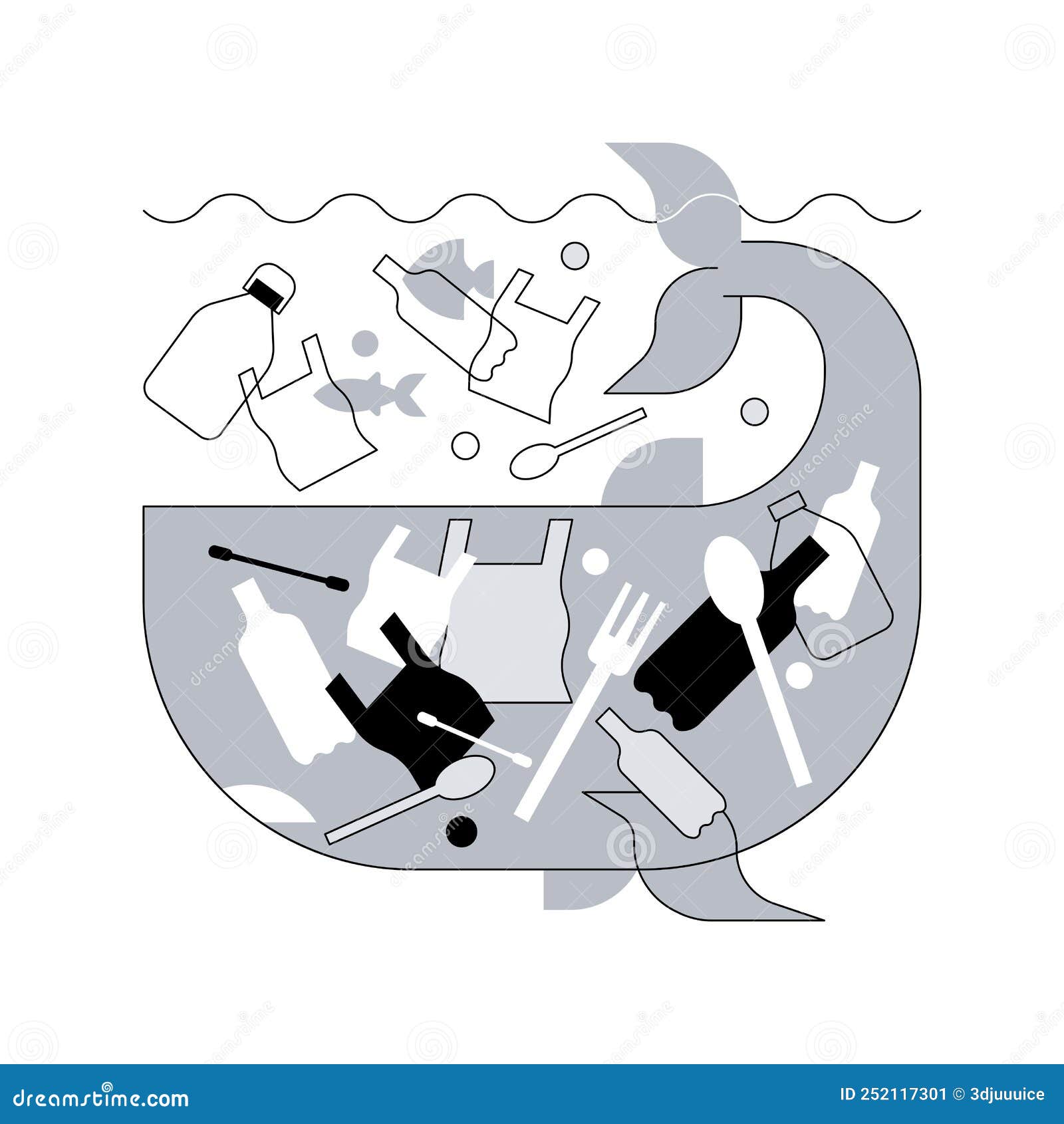 Plastic Pollution Abstract Concept Vector Illustration. Stock Vector ...