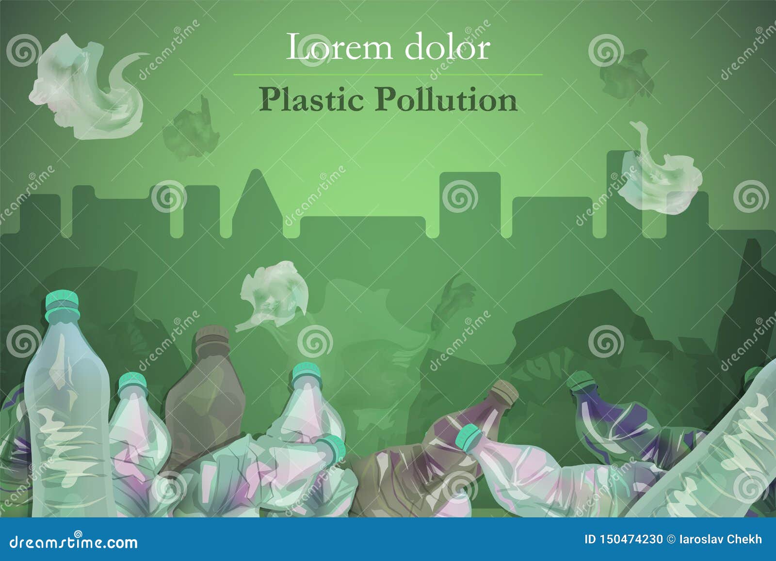 Plastic Pollution Background Stock Vector - Illustration of design ...