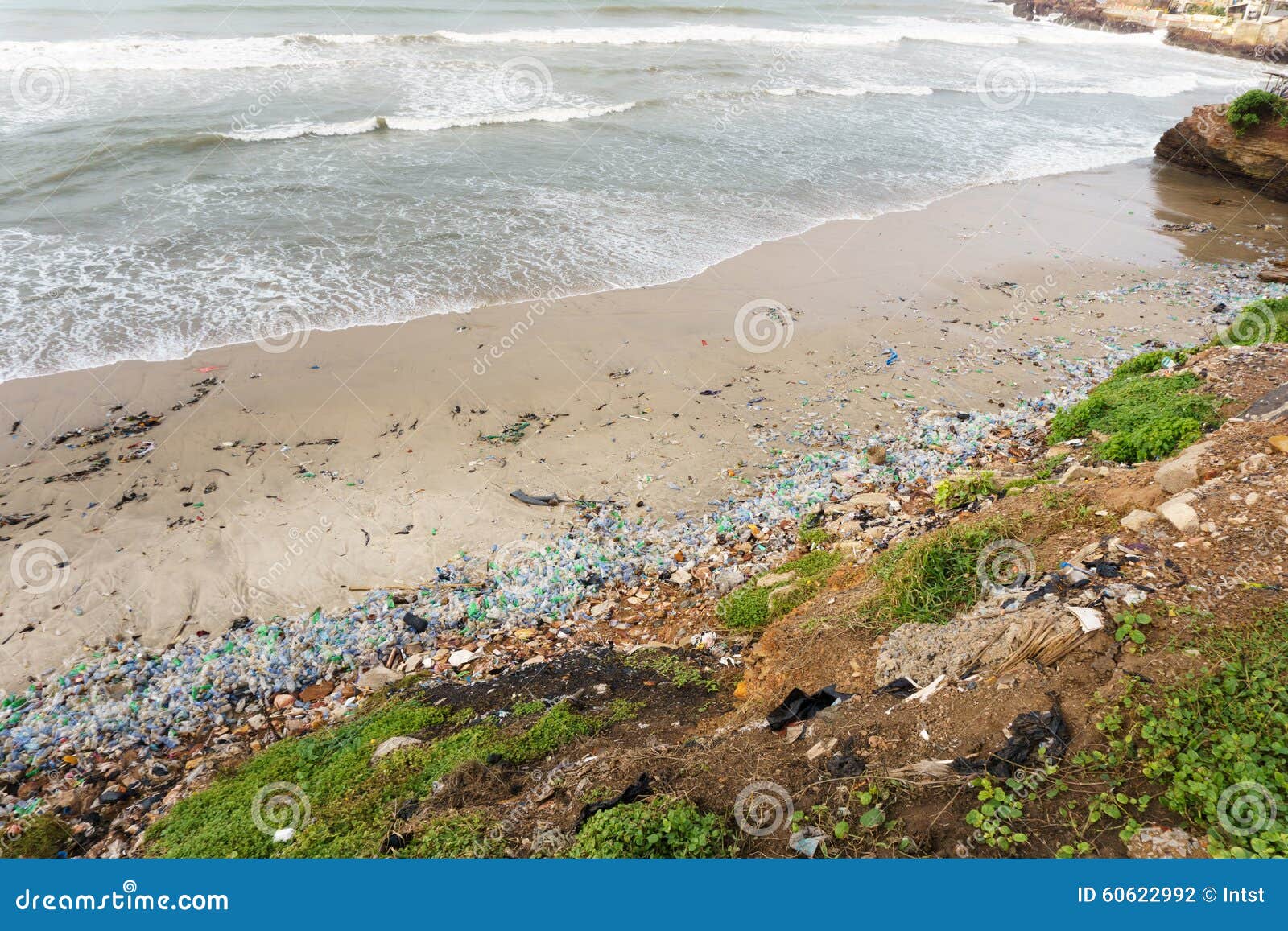 Plastic Pollution in the Beach Stock Photo - Image of litter, blue ...