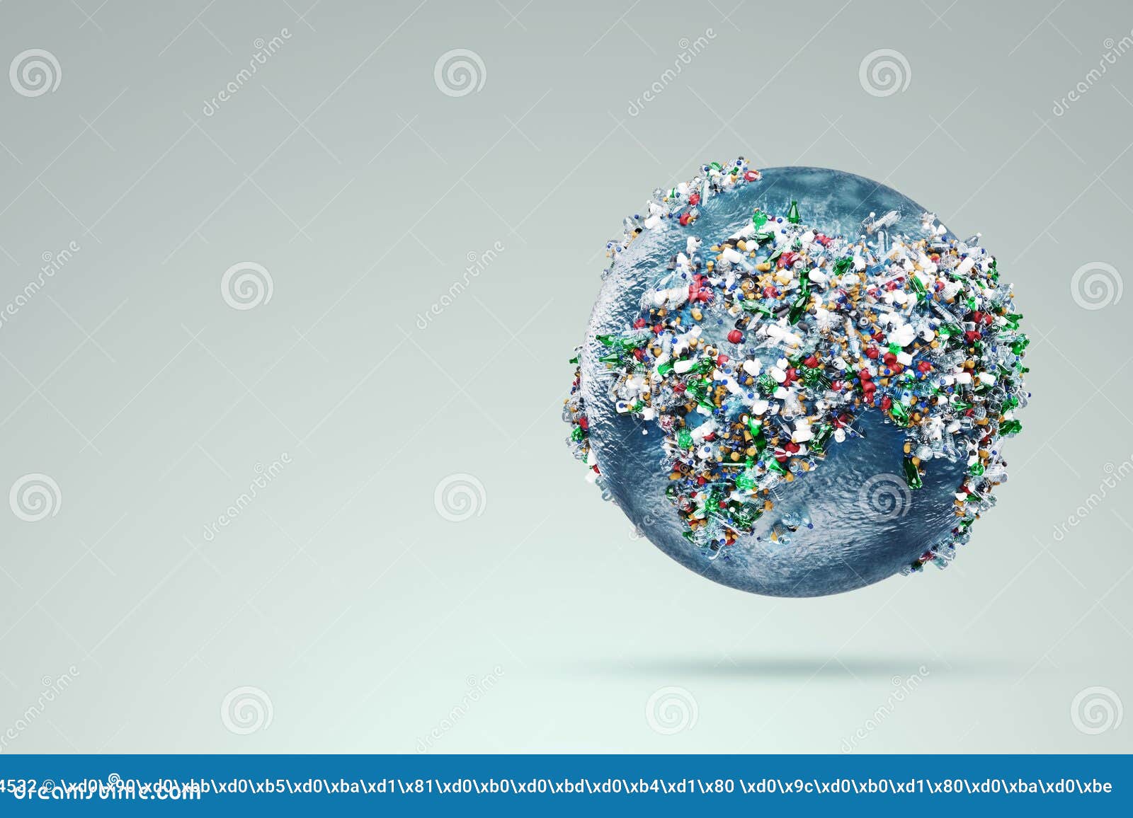 Plastic Pollution Concept, Earth Map Composed of Trash, Plastic Waste ...