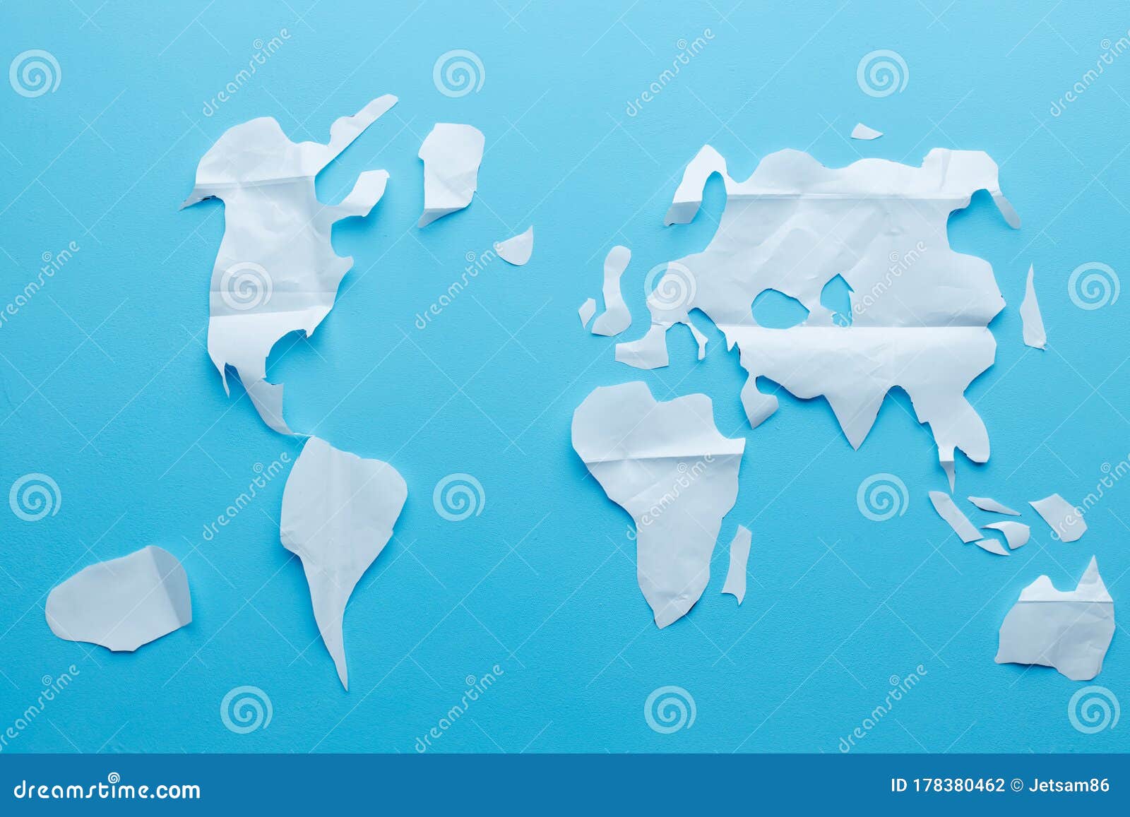 World Map Made of Plastic Waste Stock Photo - Image of food ...