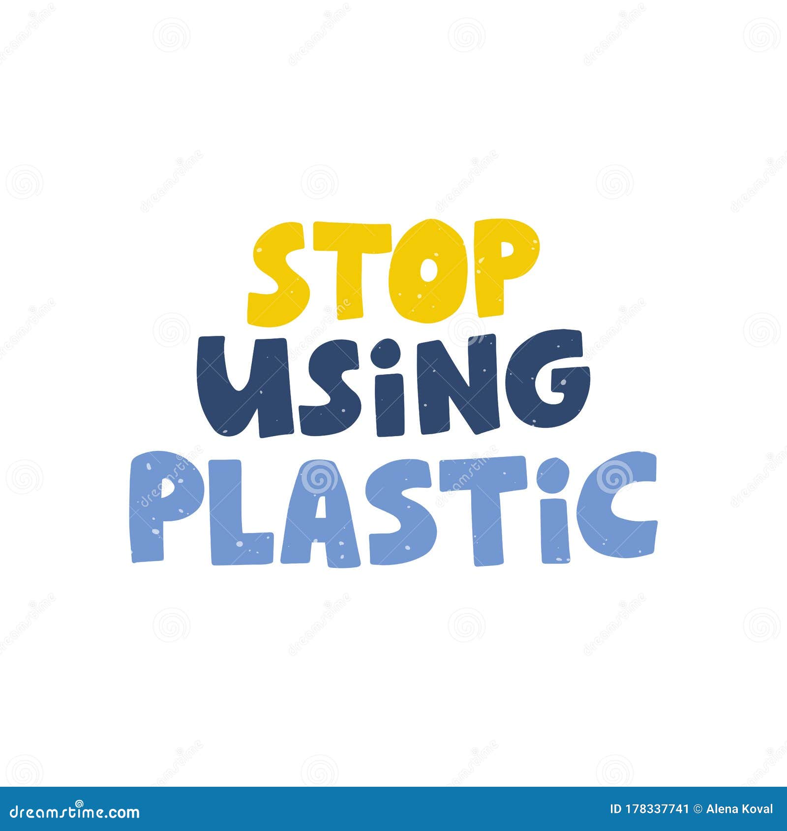Plastic Pollution Hand Drawn Vector Lettering. Zero Waste, Garbage ...