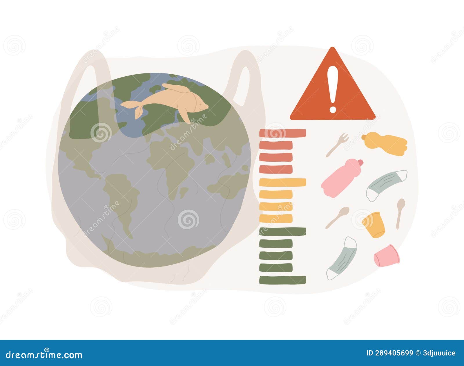 Plastic Pollution Isolated Concept Vector Illustration. Stock Vector ...