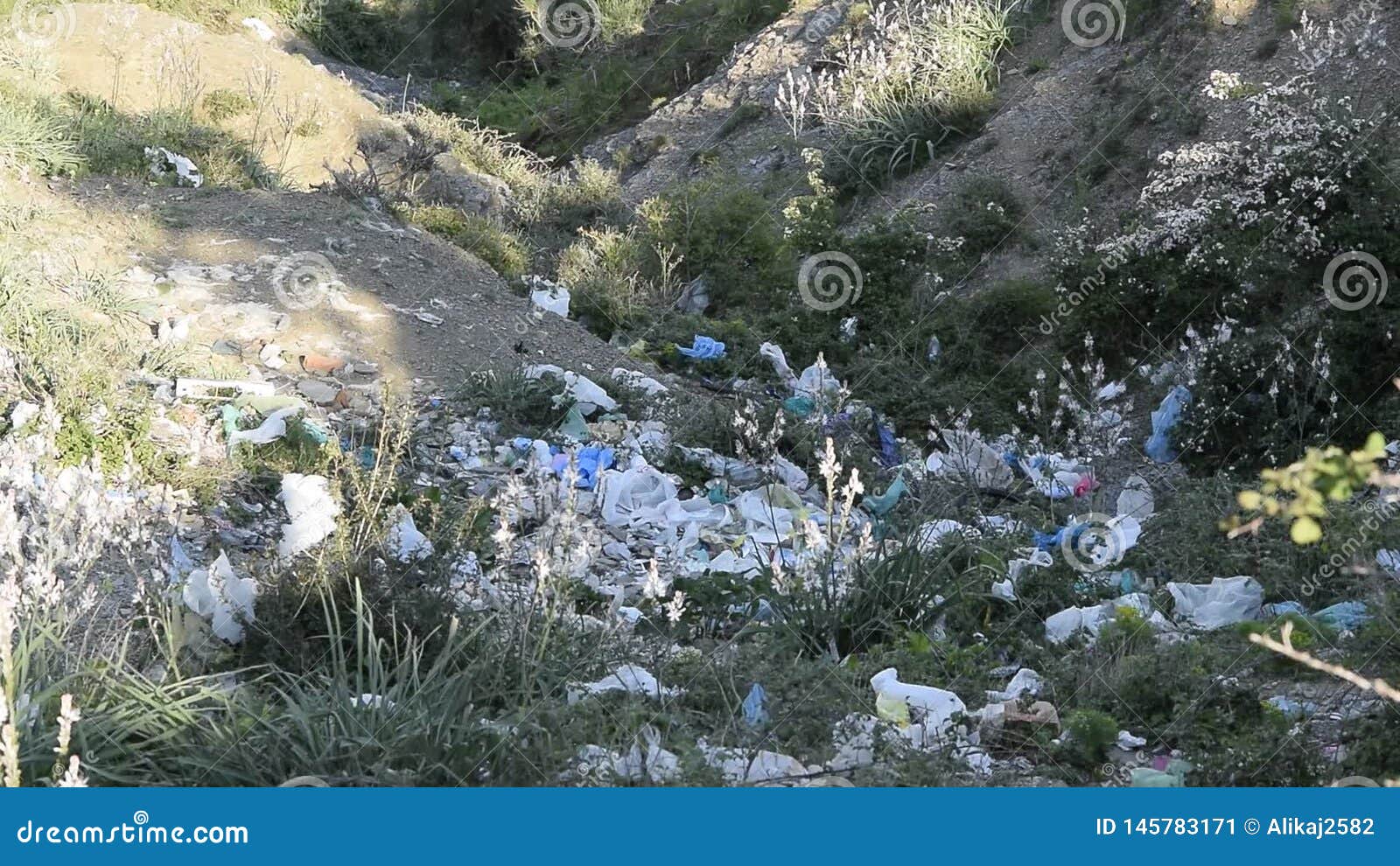 Plastic Pollution in Nature Stock Video - Video of environment ...