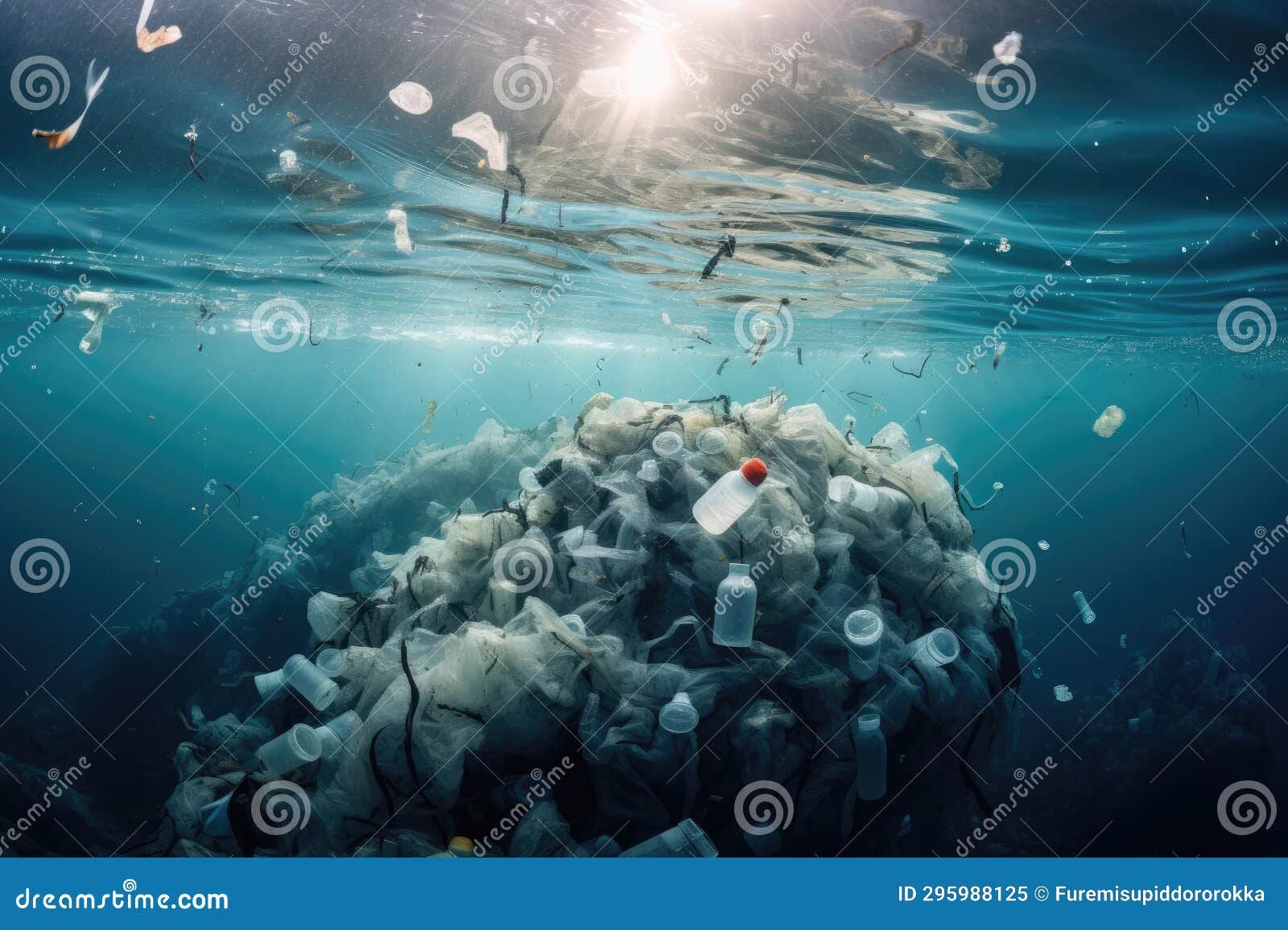 Plastic Pollution in the Ocean Environmental Problem Garbage Floating ...