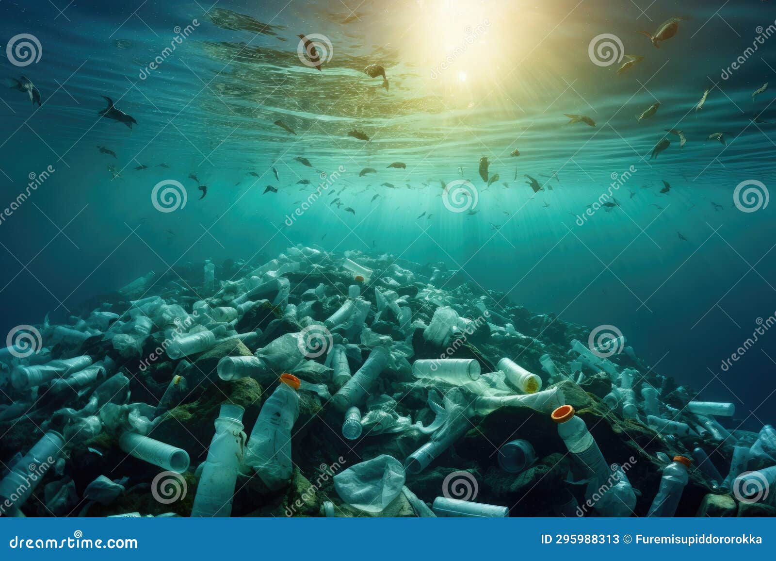 Plastic Pollution in the Ocean Environmental Problem Garbage Floating ...